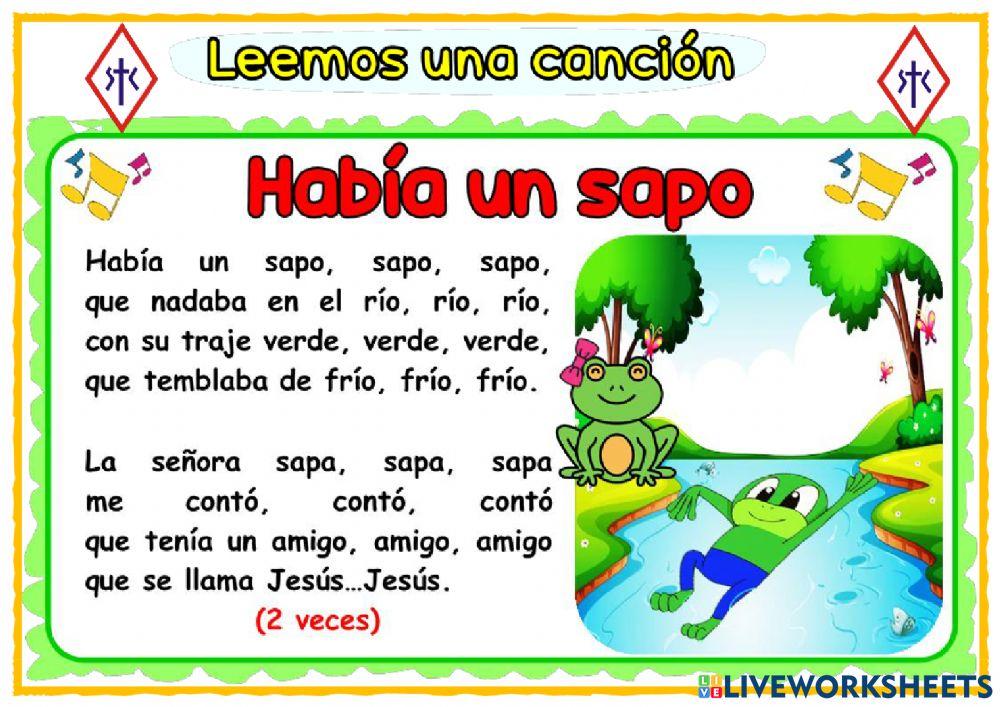 Habìa un sapo worksheet | Live Worksheets