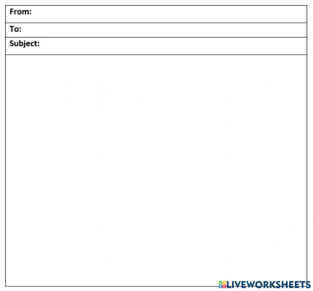 Writing an Email activity | Live Worksheets