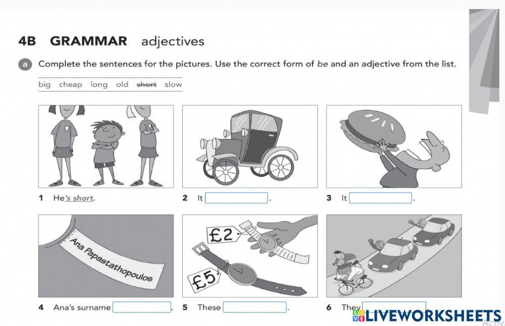 4B-adjectives online exercise for | Live Worksheets