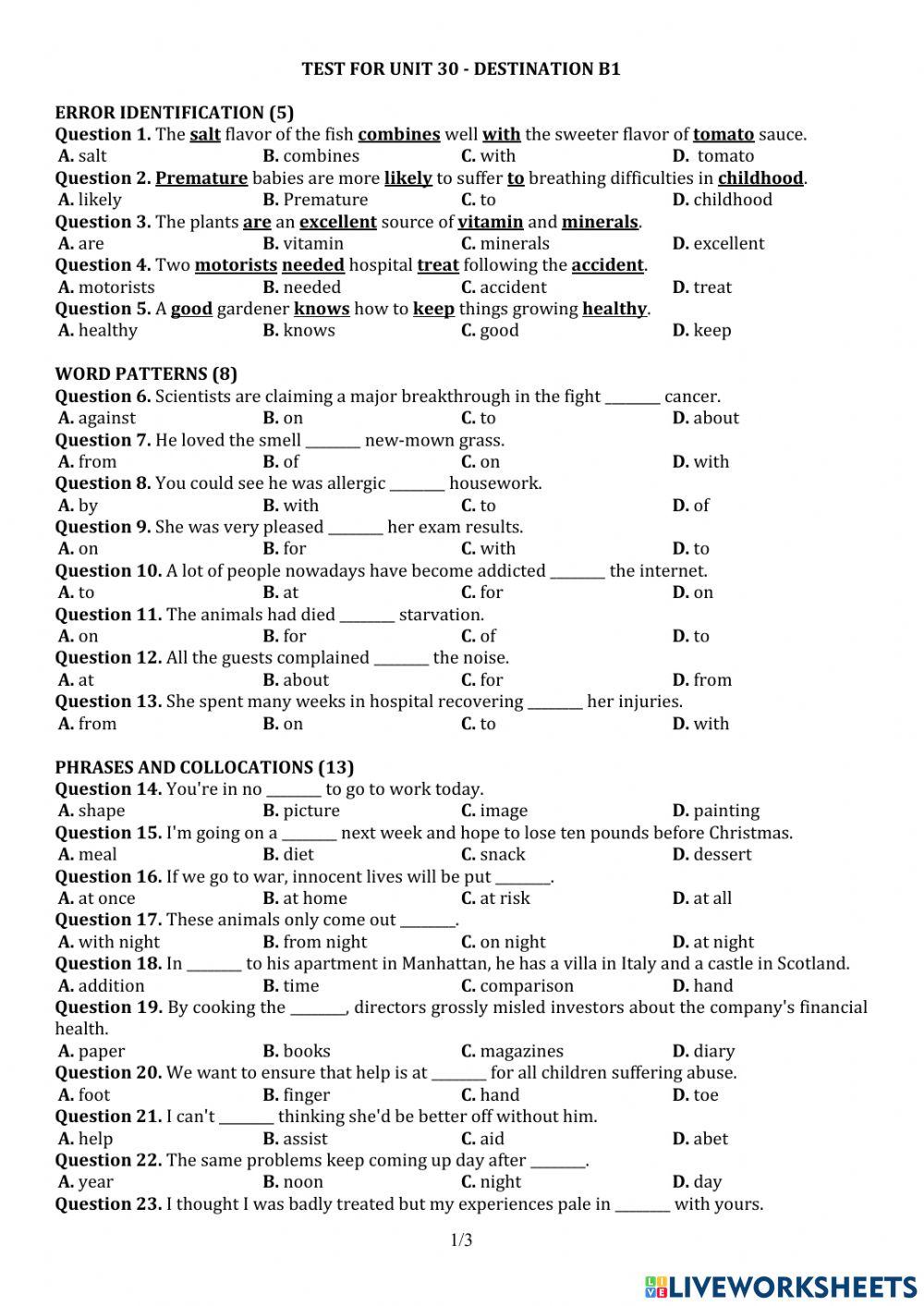 Vocab check Uni… | Free Interactive Worksheets | 7039722