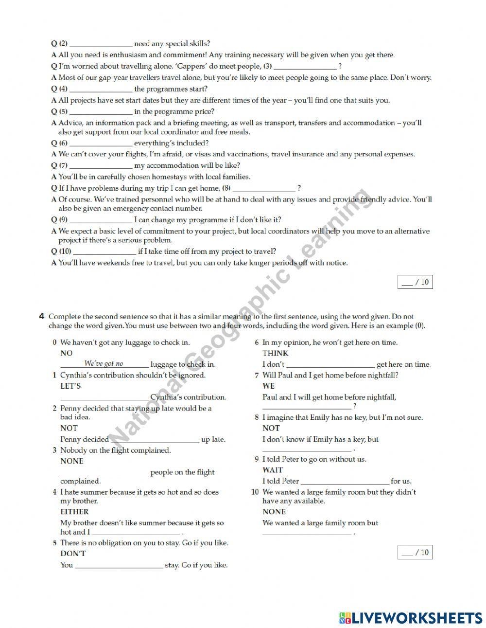 B2.2 Unit 6 Practice online exercise for | Live Worksheets