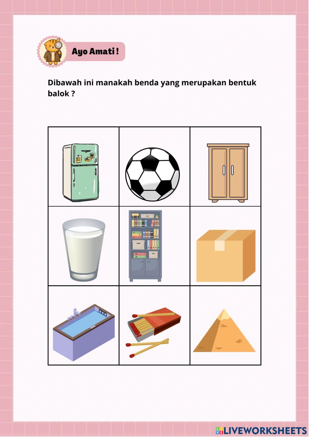 Luas Permukaan dan Volume Balok worksheet | Live Worksheets