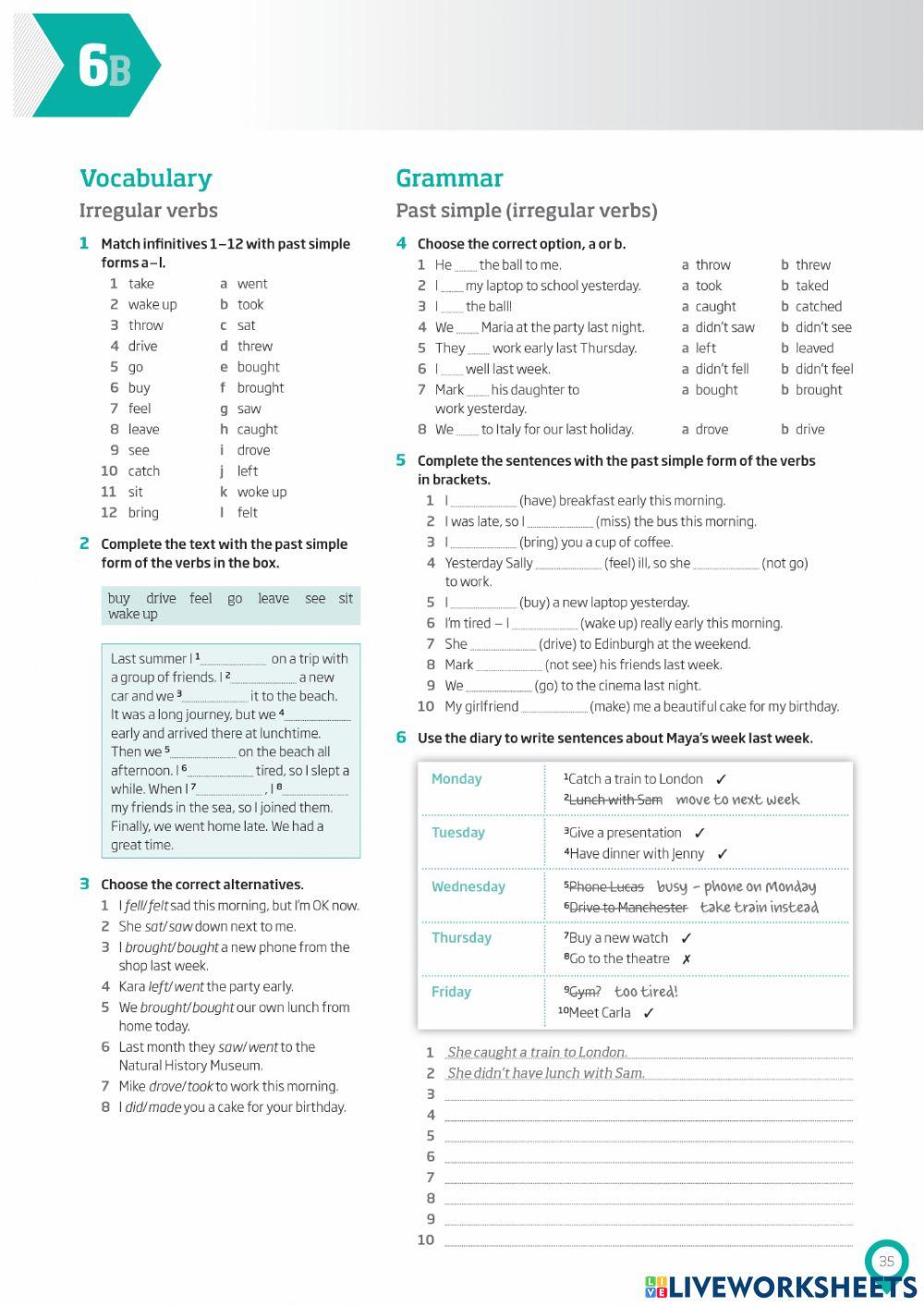 6B roadmap A2 worksheet | Live Worksheets