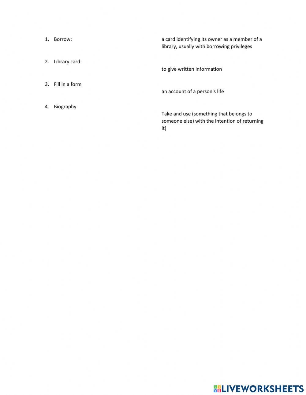 Vocabulary Library Words 7061328 | Giannina | Live