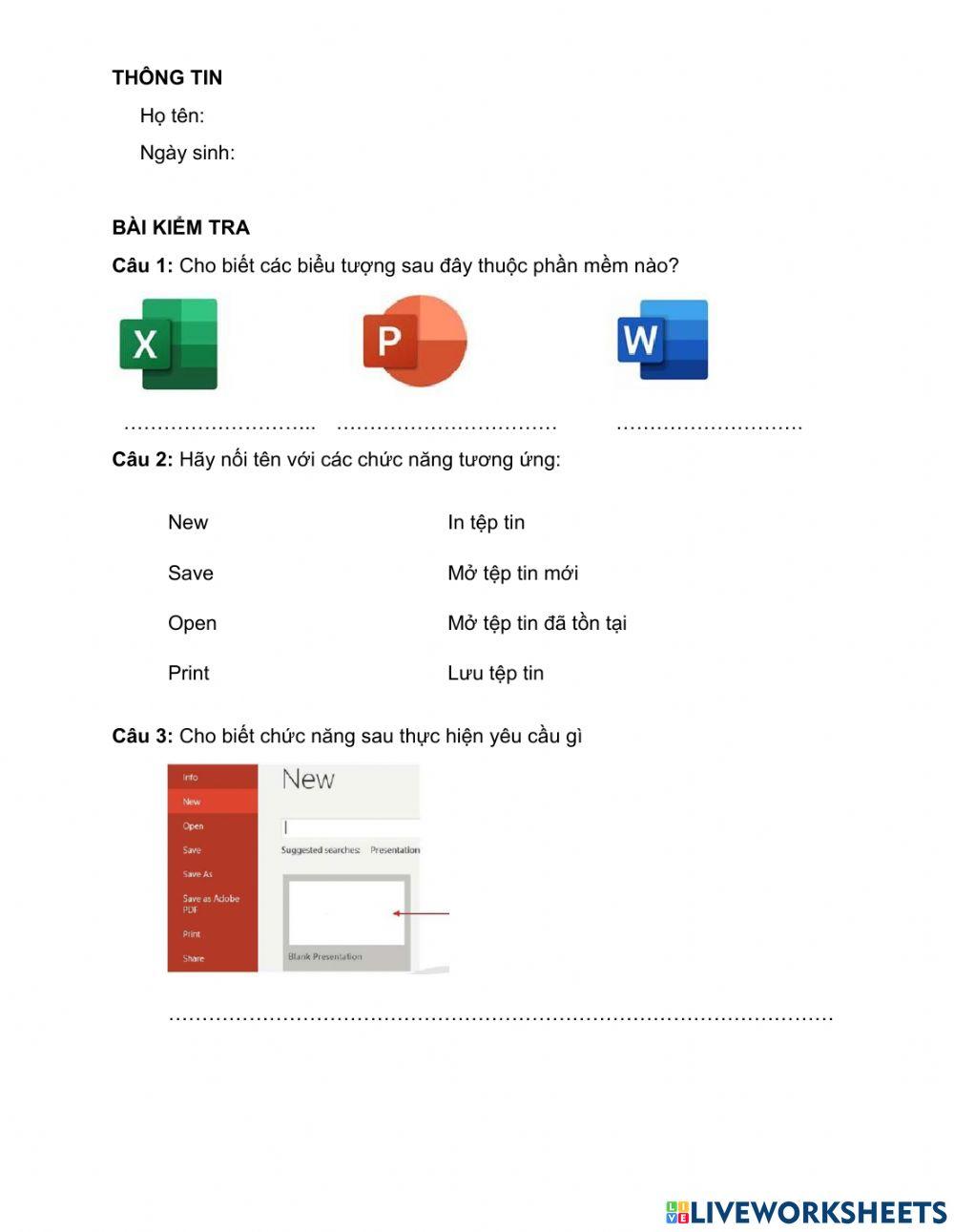 Bài tập Live Worksheets Maker online exercise for | Live Worksheets