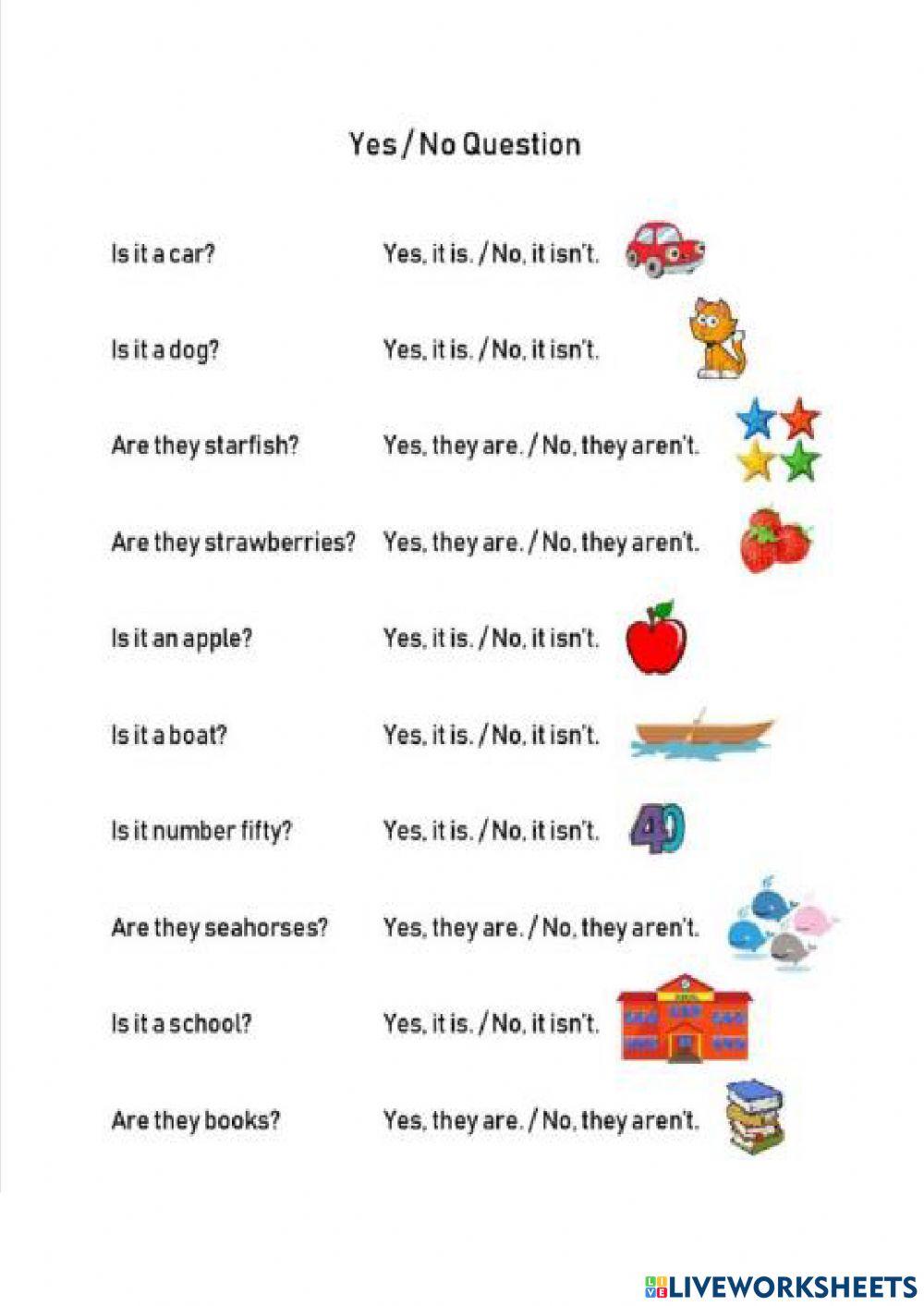 yes no online exercise for | Live Worksheets