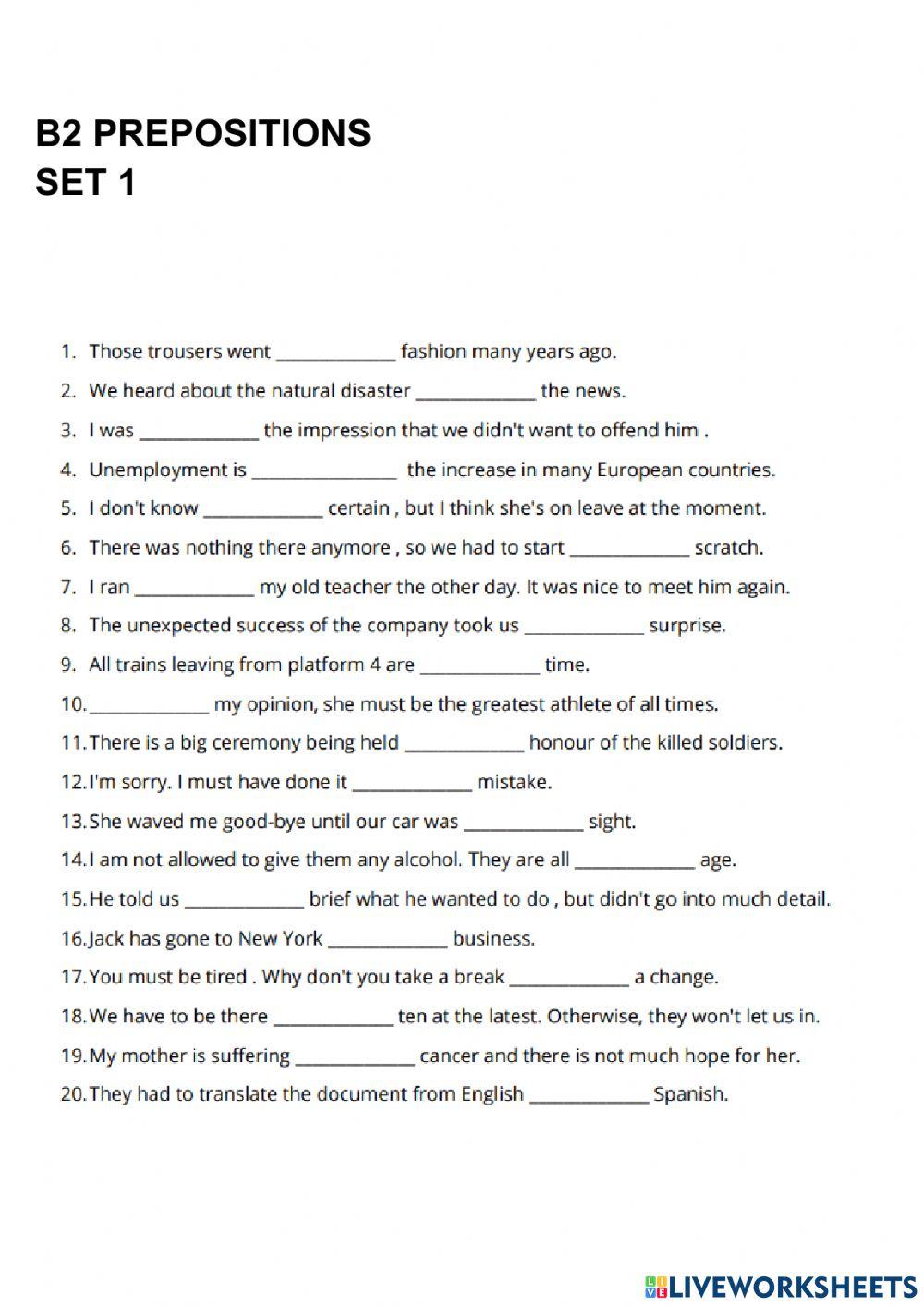 B2 prepositions SET1 7039924 | Silvia M. Angelieri A.