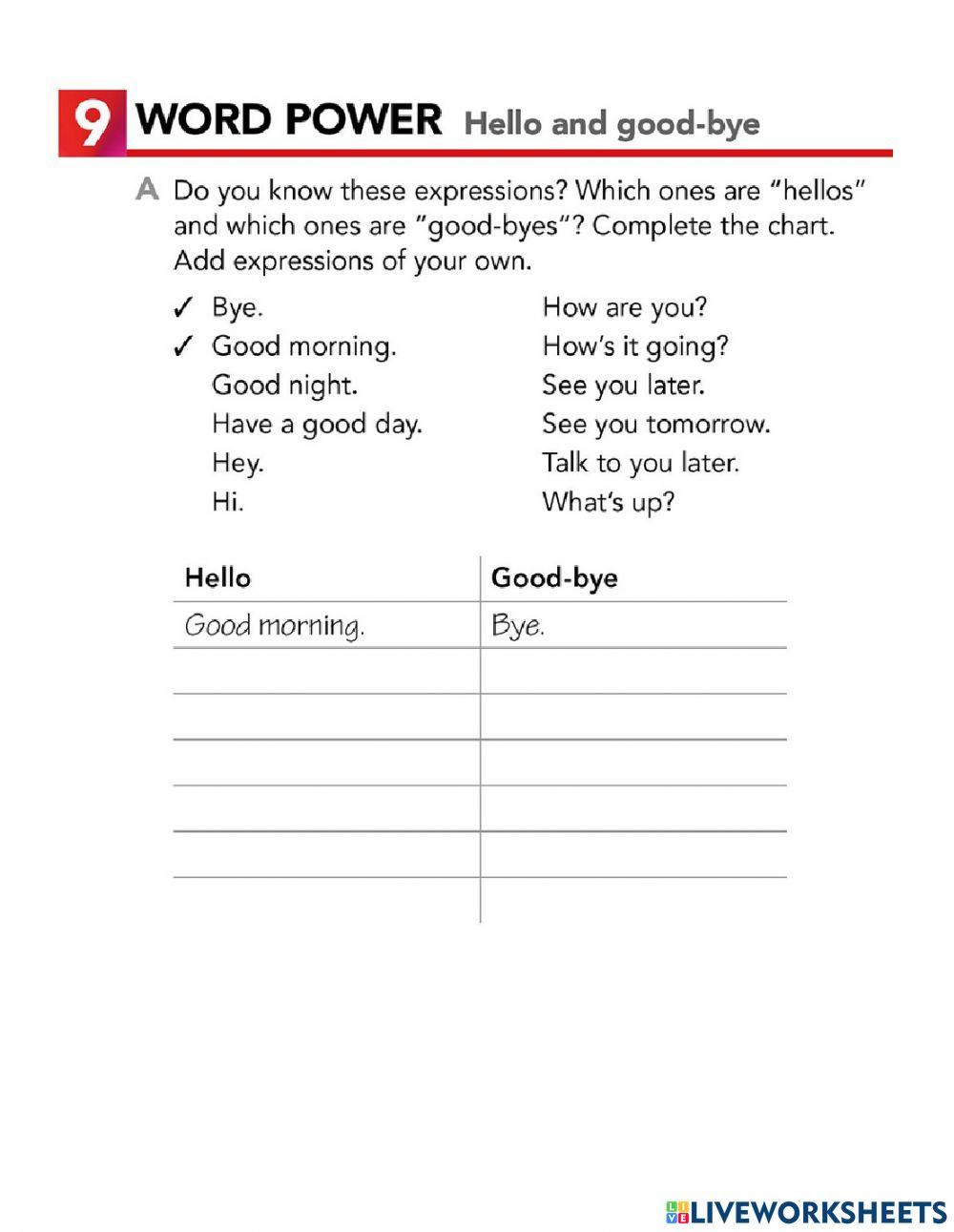 Wordpower 9 worksheet | Live Worksheets