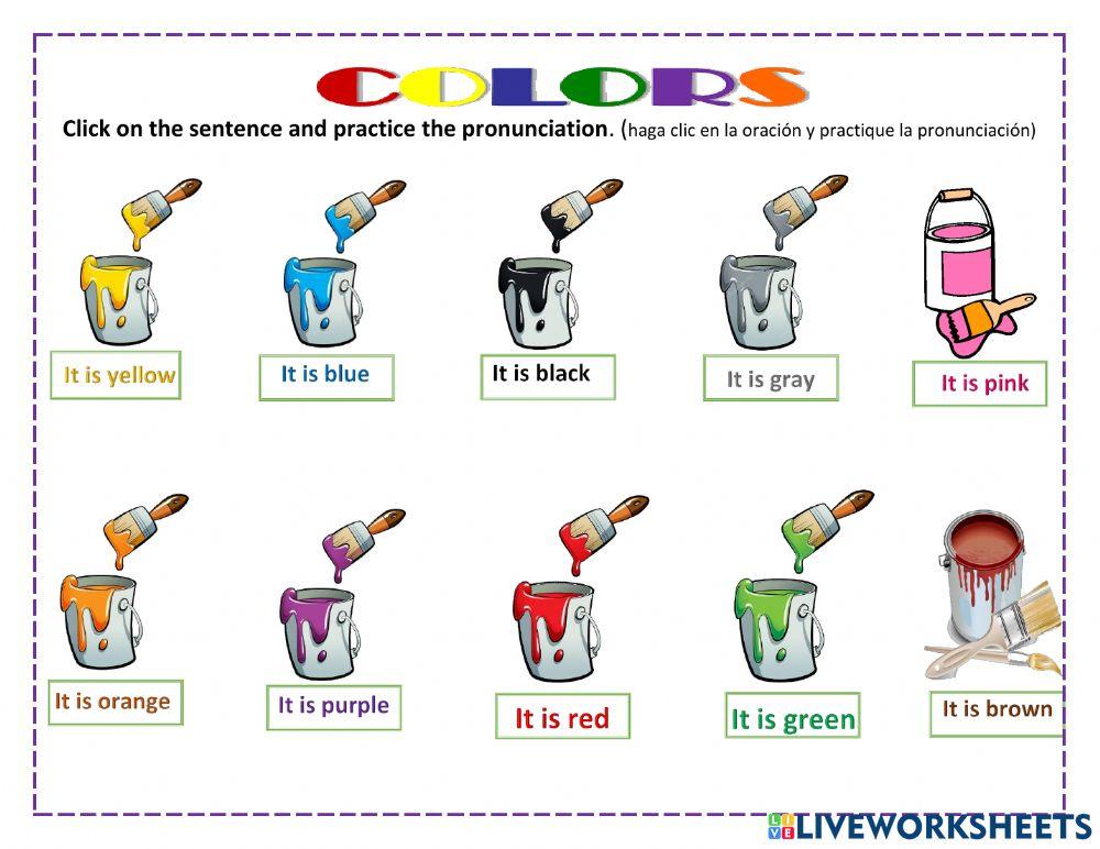 Colors online exercise for Kindergarten | Live Worksheets