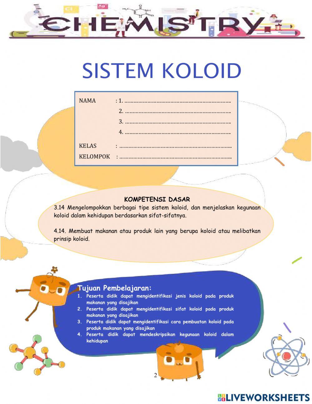 Sistem Koloid Kimia worksheet | Live Worksheets