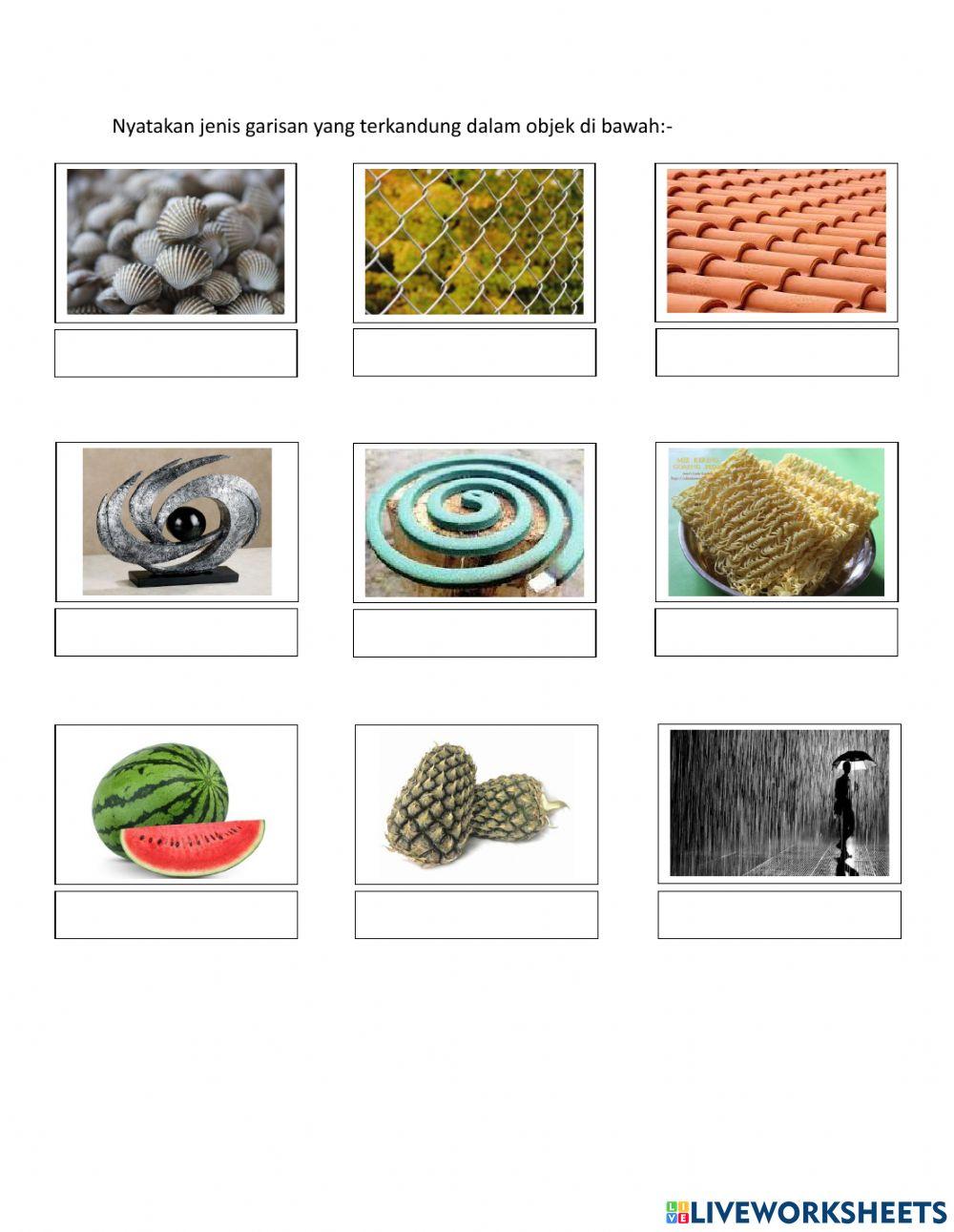 Bahasa Seni Visual - Garisan worksheet | Live Worksheets
