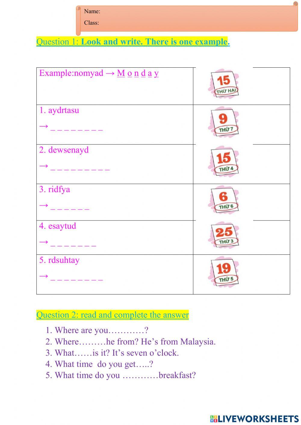 Ta4-unit 3 | Free Interactive Worksheets | 7027816