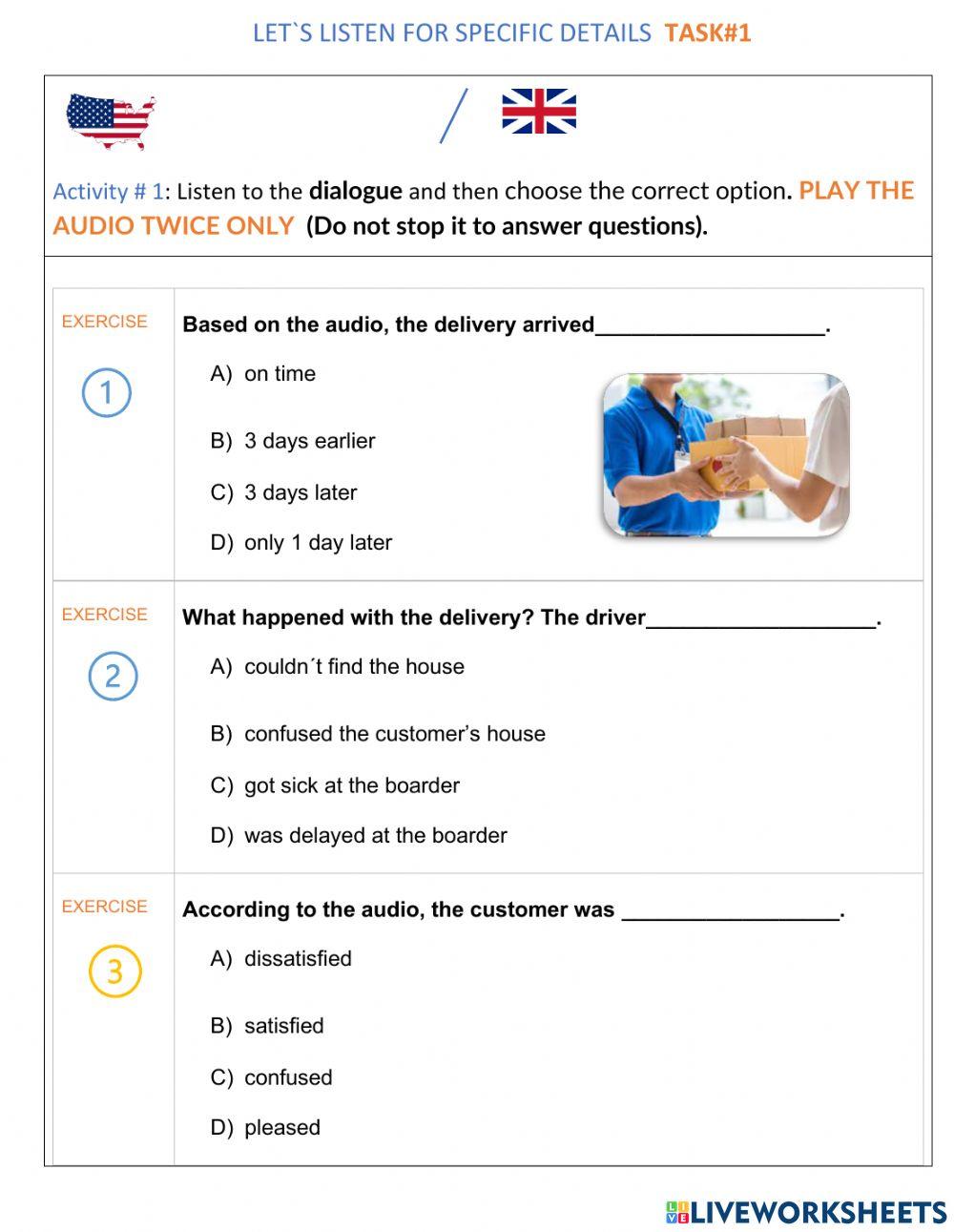 Customer service | Free Interactive Worksheets | 7028044