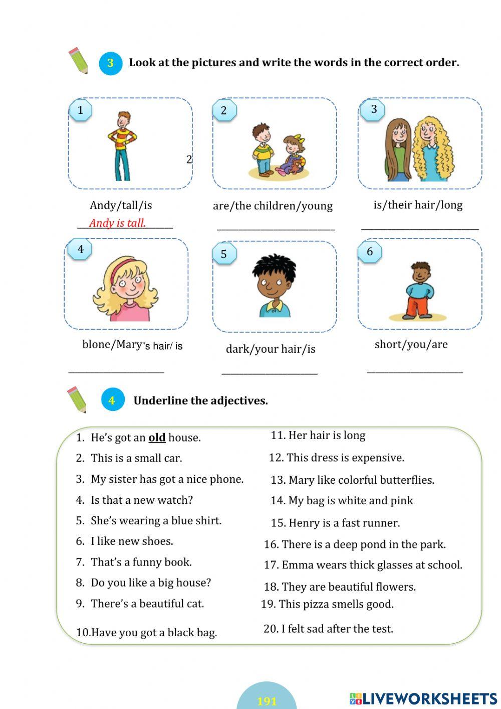 Adjectives online exercise for 5 | Live Worksheets
