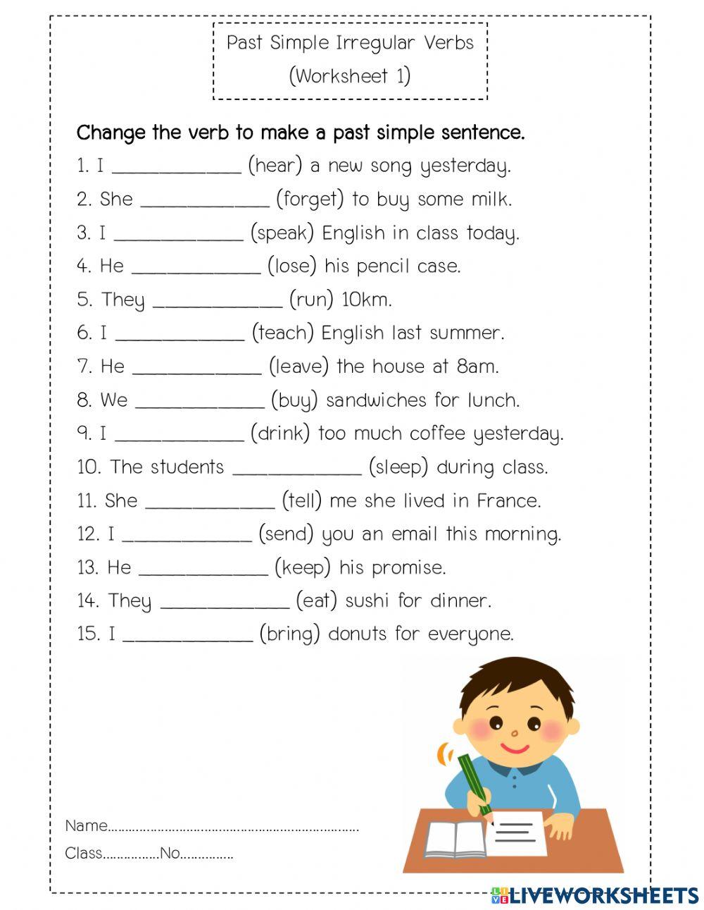 MINI TEST (a/an/some/any/presentpastsimple) online exercise for | Live ...