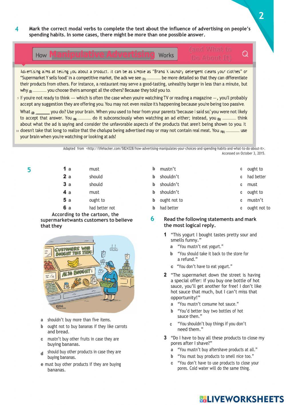 Modals verbs | Free Interactive Worksheets | 7052980