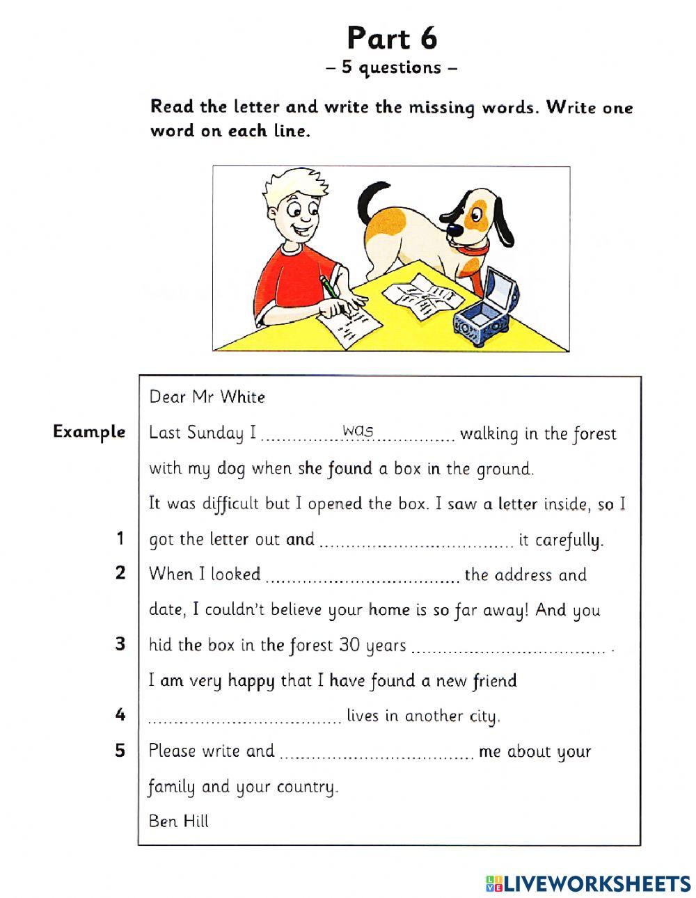 Flyers - Reading-Writing - Test 1 7060657 | NGUYỄN THỊ