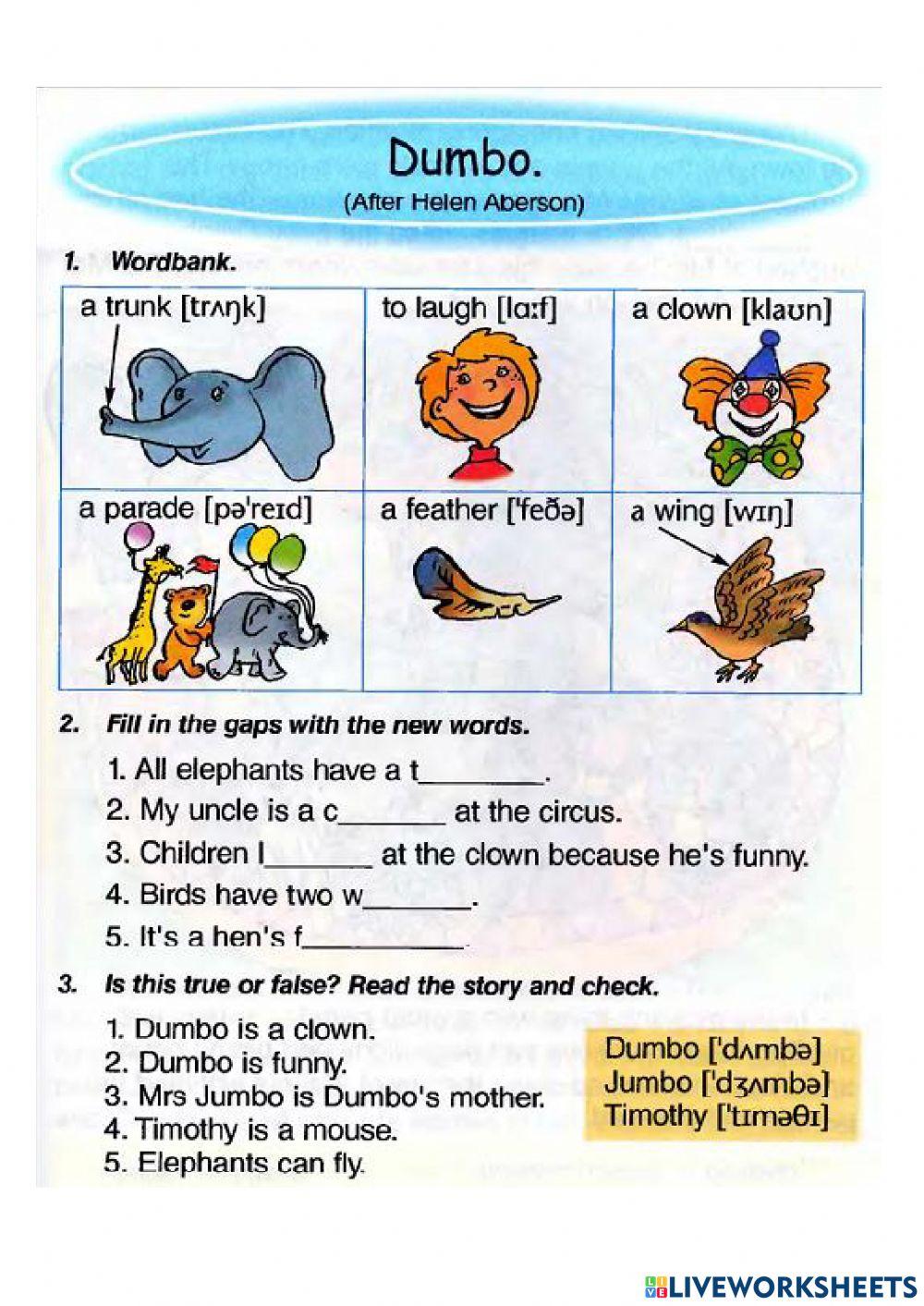 Dumbo | Live Worksheets