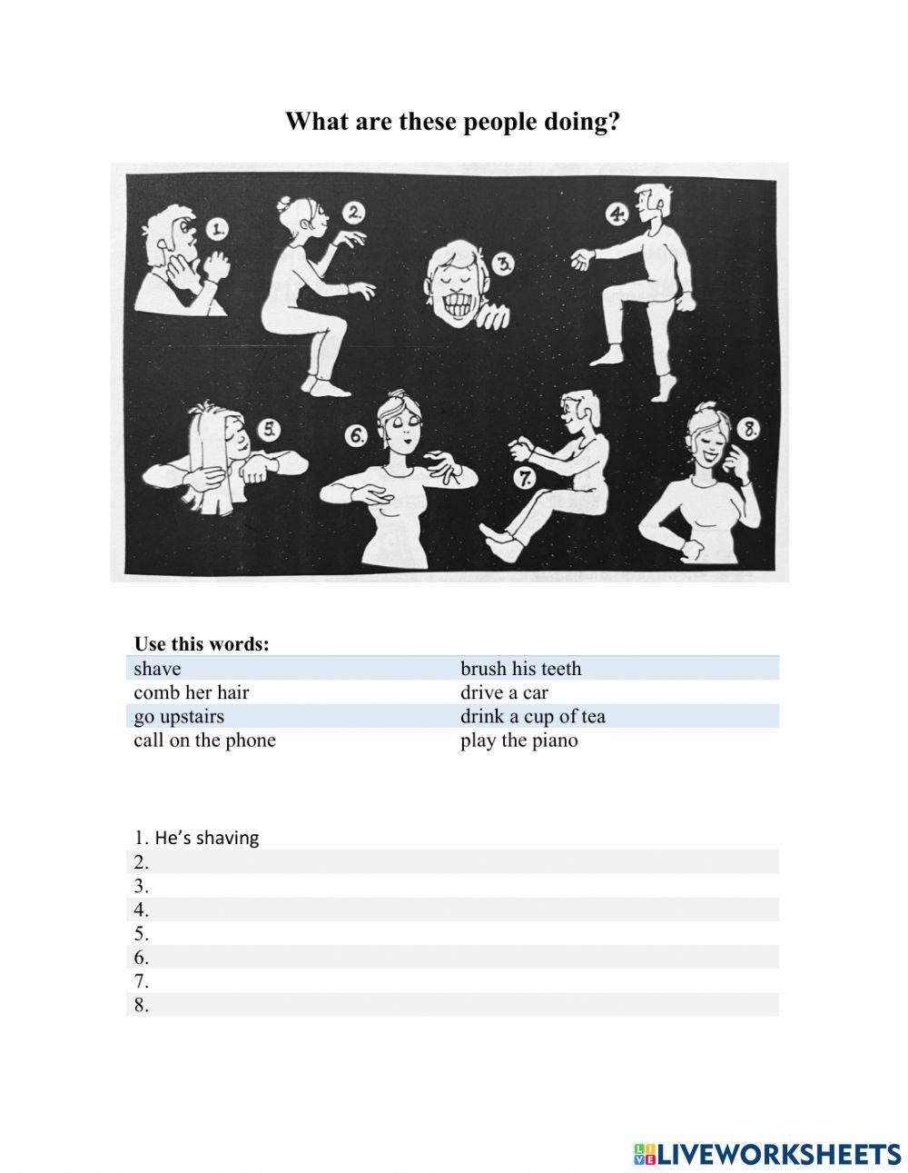 Present continuous - Mime game online exercise for | Live Worksheets
