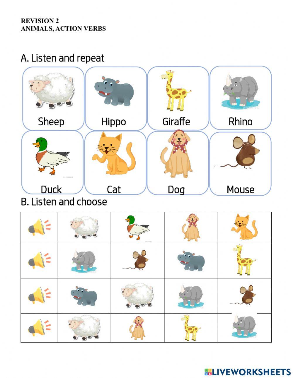 Revision 2 activity for preschool | Live Worksheets