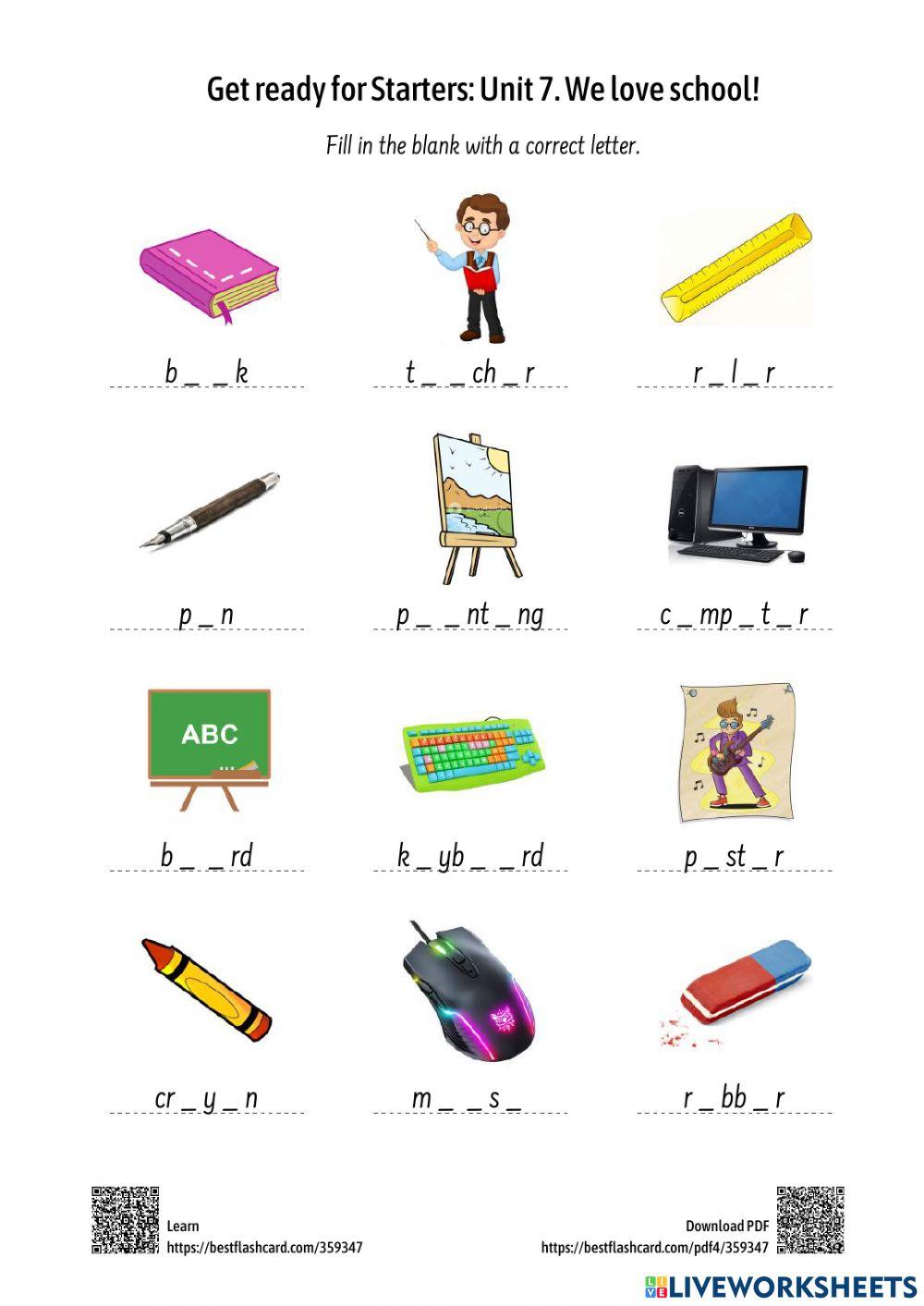 Get ready for starters unit 7 interactive worksheet | Live Worksheets