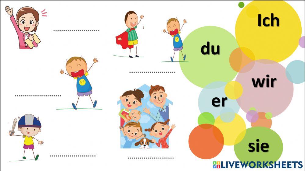 Ich, du, er,sie… | Free Interactive Worksheets | 7028414