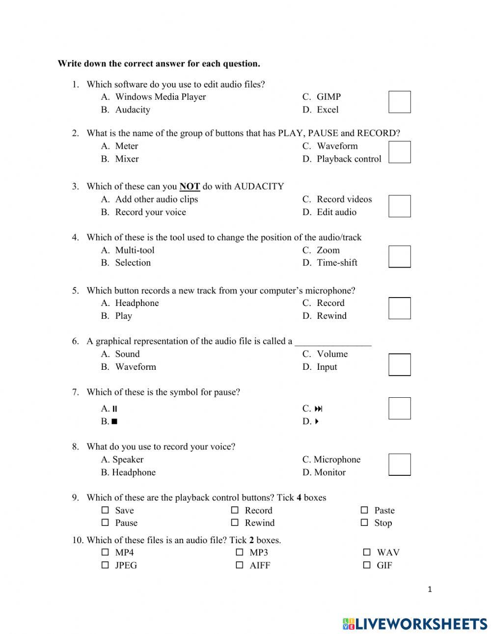 PGGMB ICT YR 5 SUPERIOR online exercise for | Live Worksheets