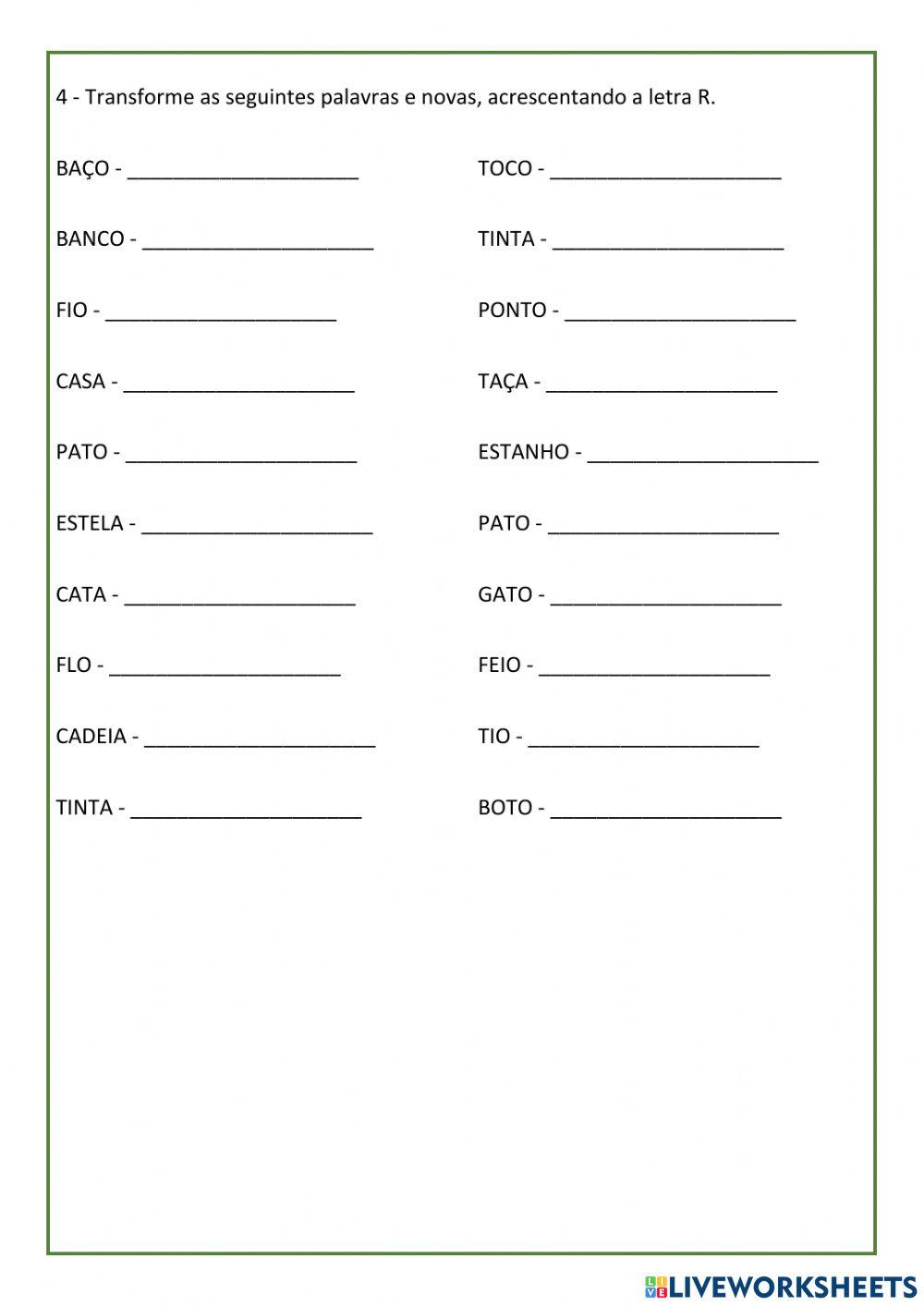 Ortografia - R-RR worksheet | Live Worksheets
