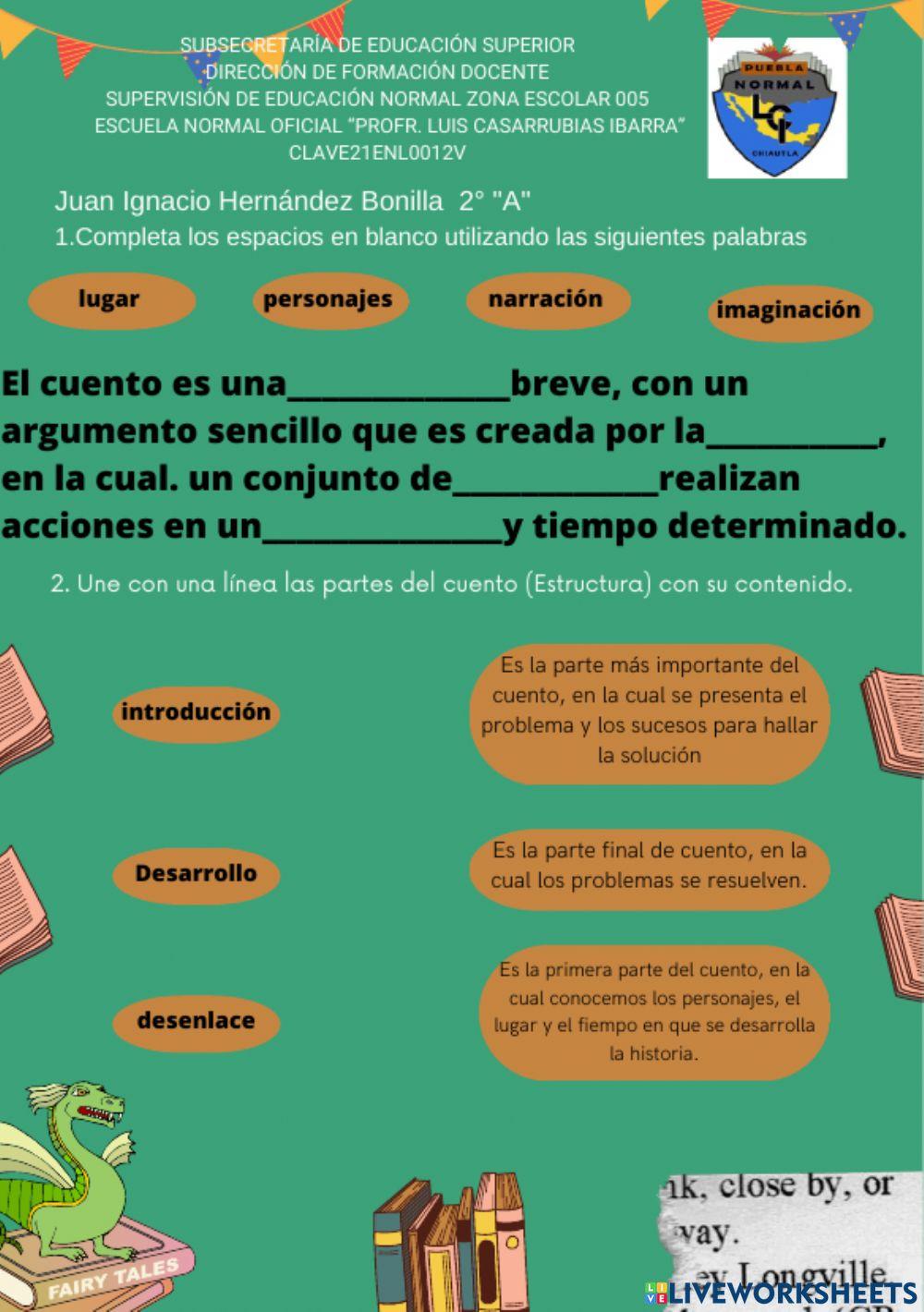 Partes del cuento | juan ignacio hernandez bonilla