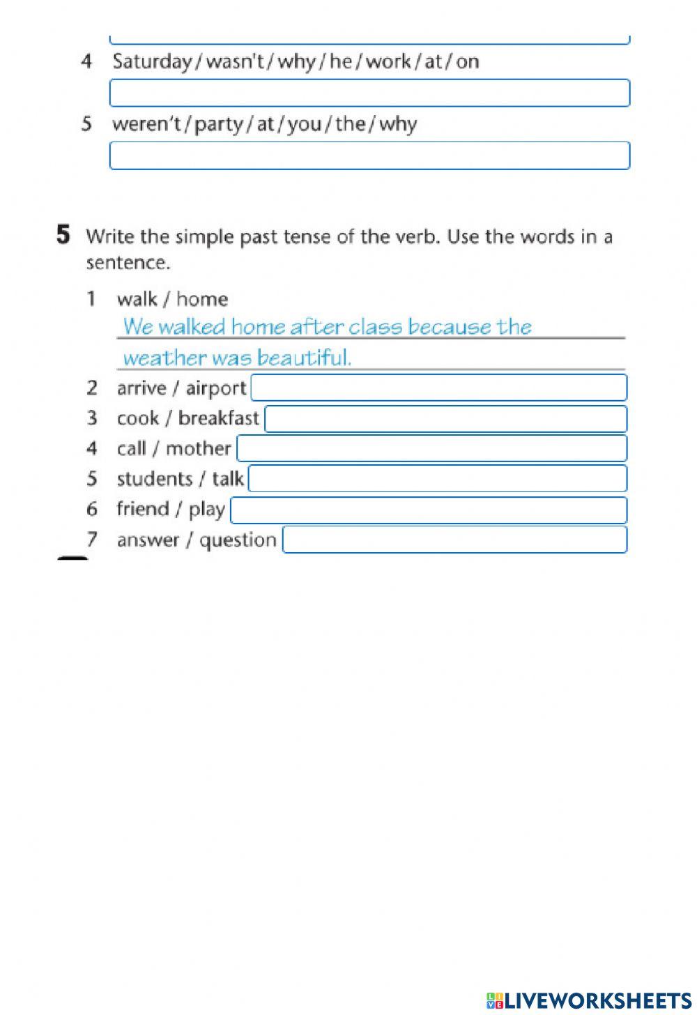 Homework Unit - worksheet | Live Worksheets