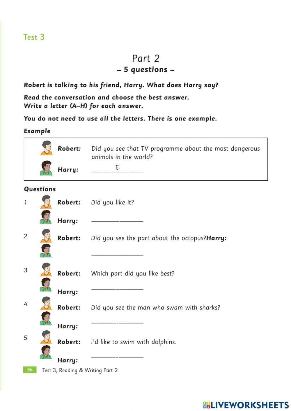 Reading online exercise for grade 5 | Live Worksheets