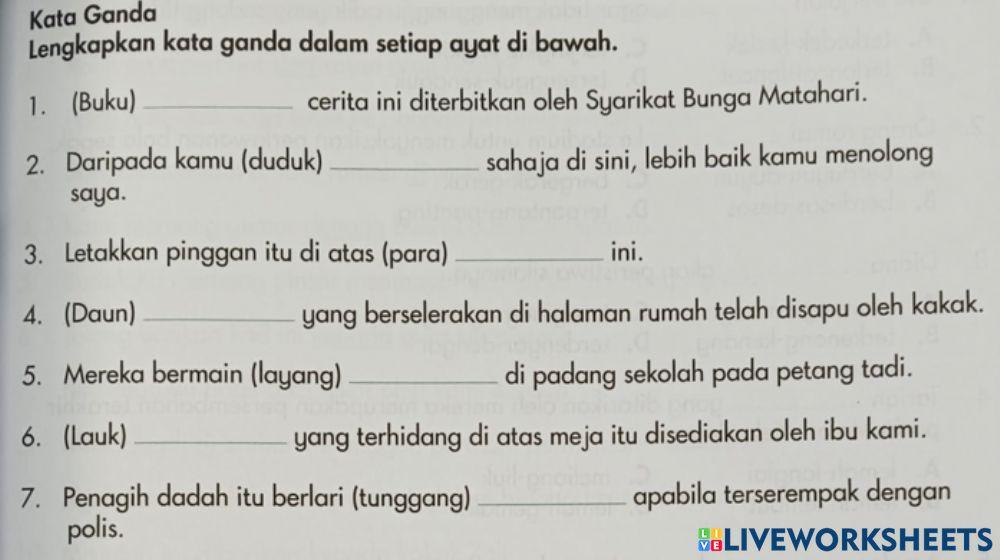 Kata ganda online exercise for 5 - LA | Live Worksheets