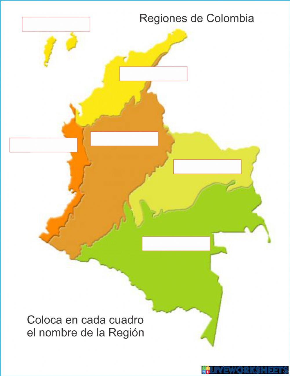 Regiones de col… | Free Interactive Worksheets | 7028959