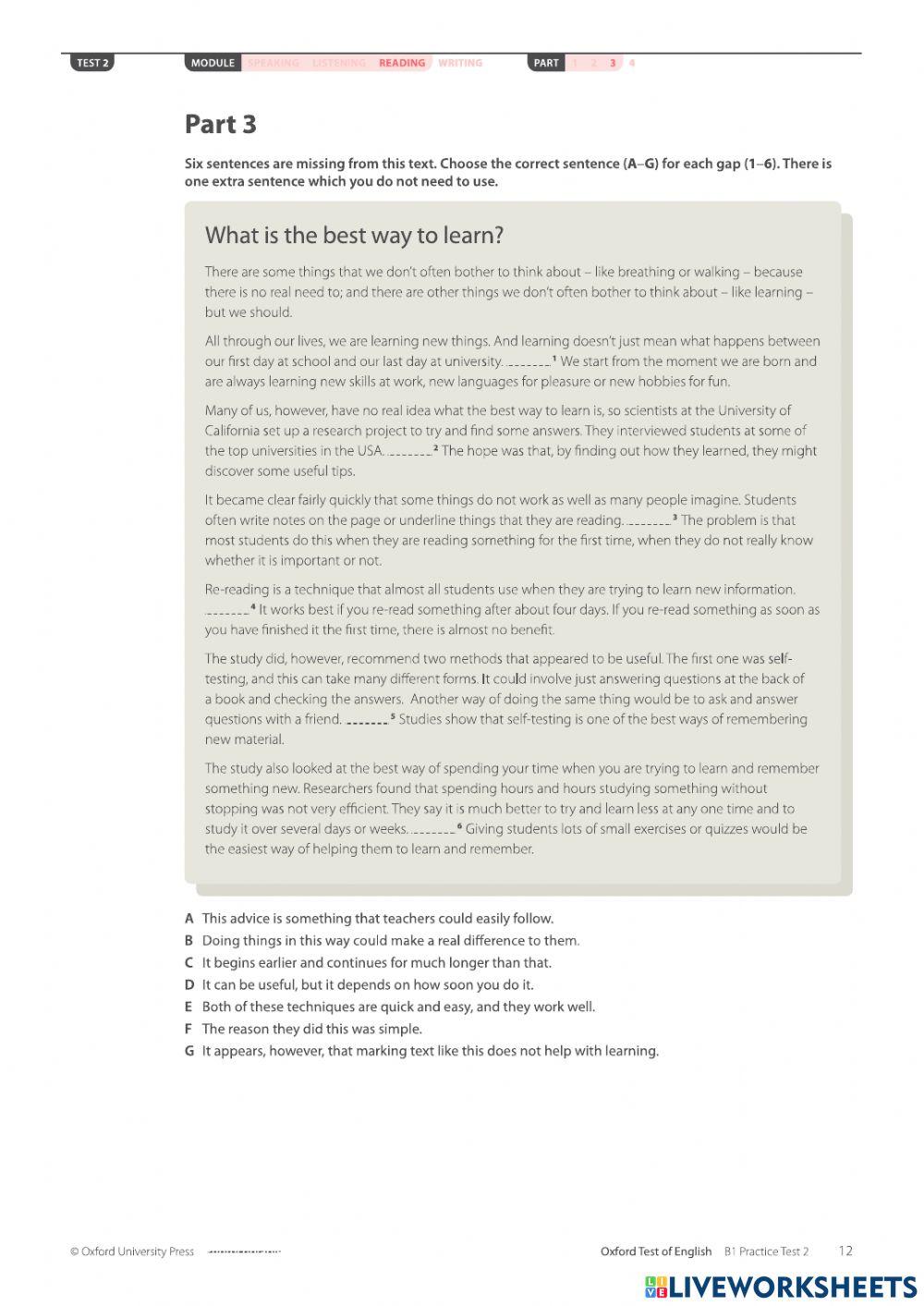 7040814 | Oxford test B1 | Ana_Utiel | LiveWorksheets