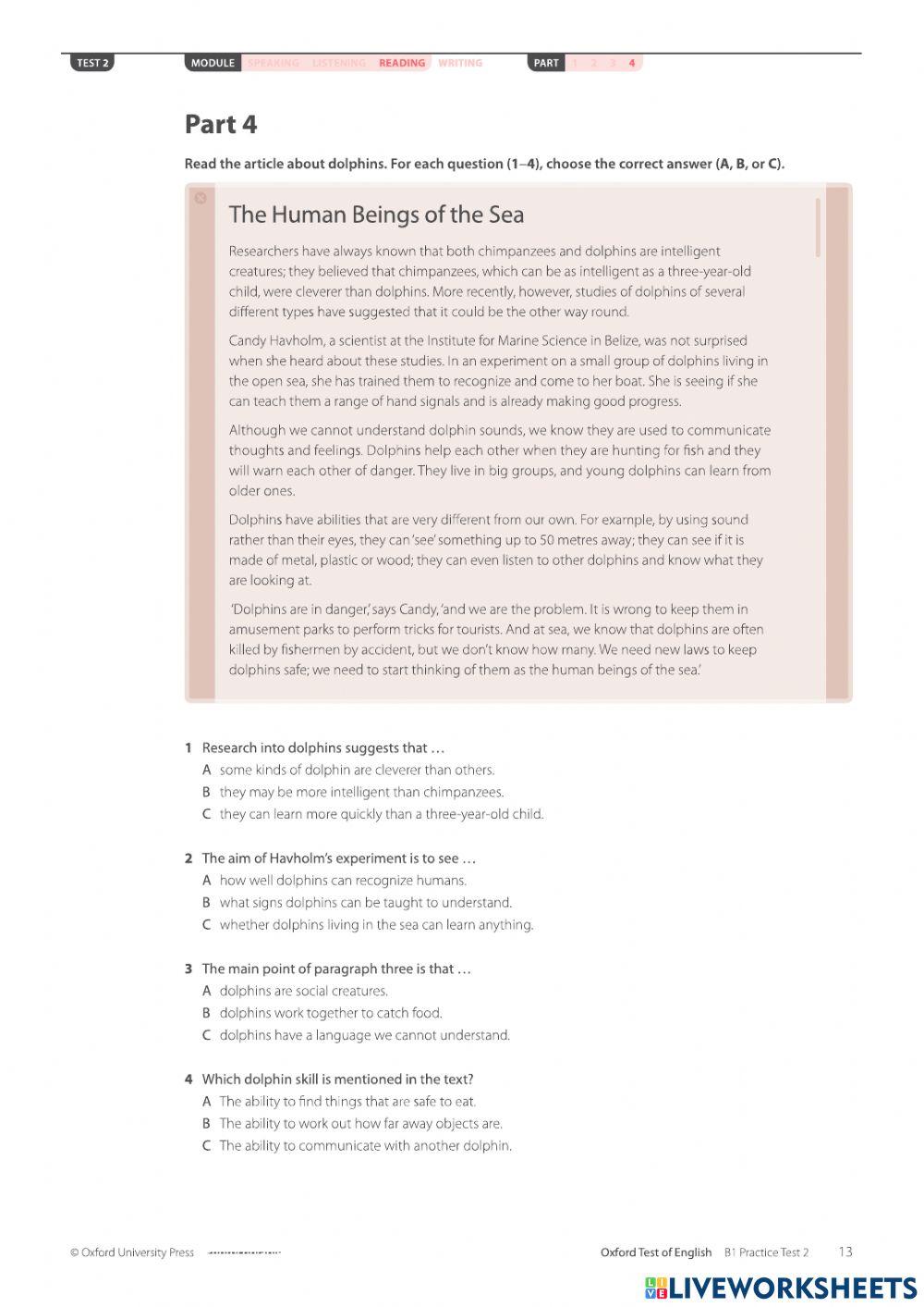 7040814 | Oxford test B1 | Ana_Utiel | LiveWorksheets