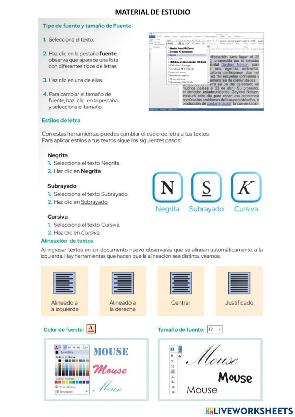 Material de estudio | dioselinavra | Live Worksheets