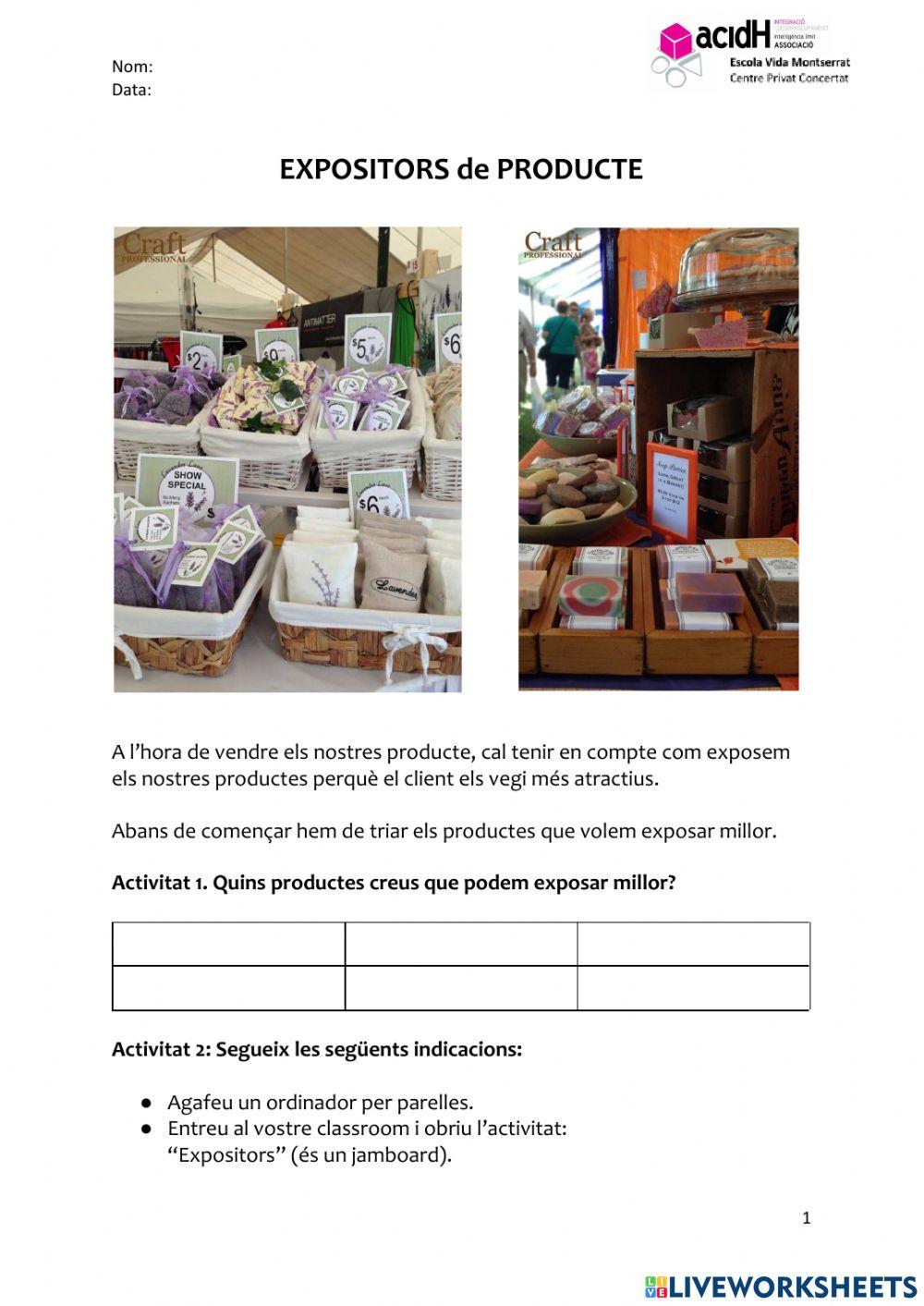 Cercar expositors worksheet | Live Worksheets