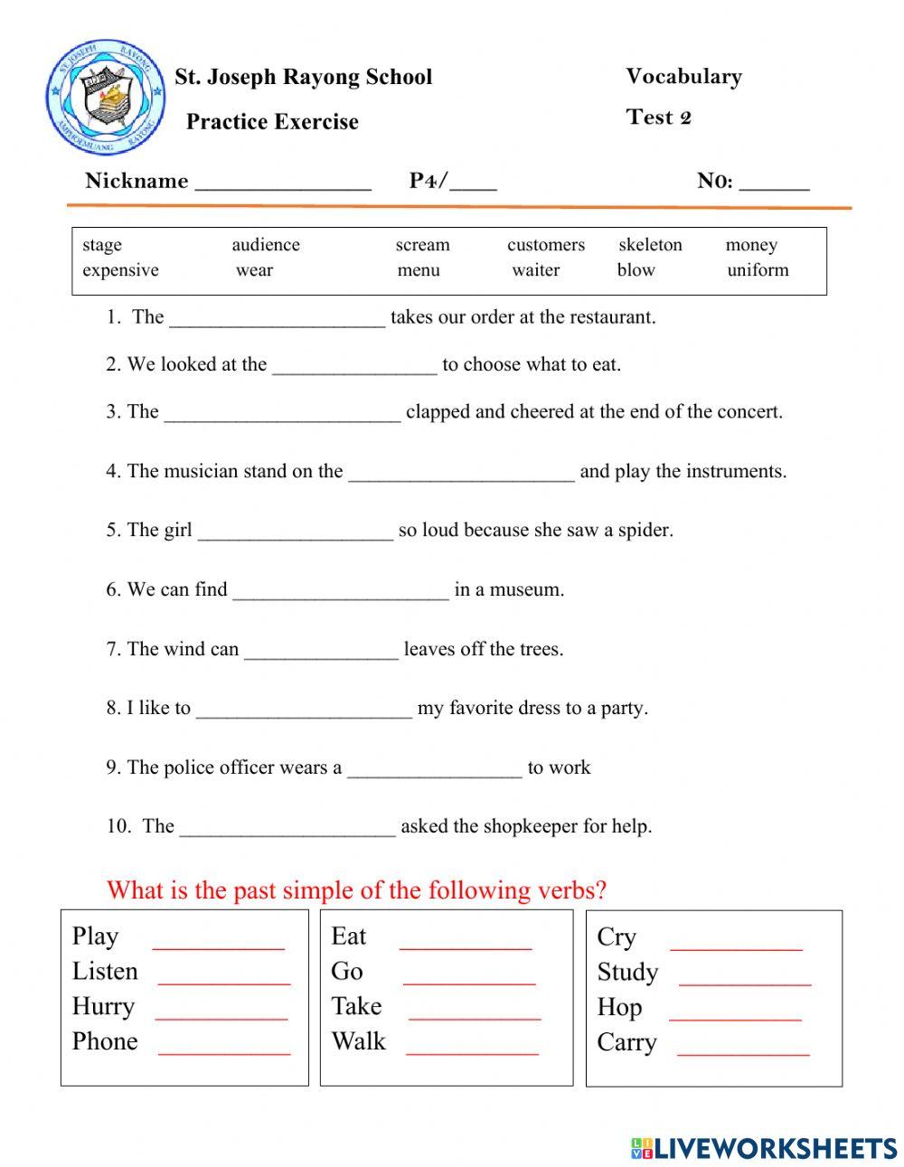 Test 2 P4 2258 | Penn BILLY | Live Worksheets