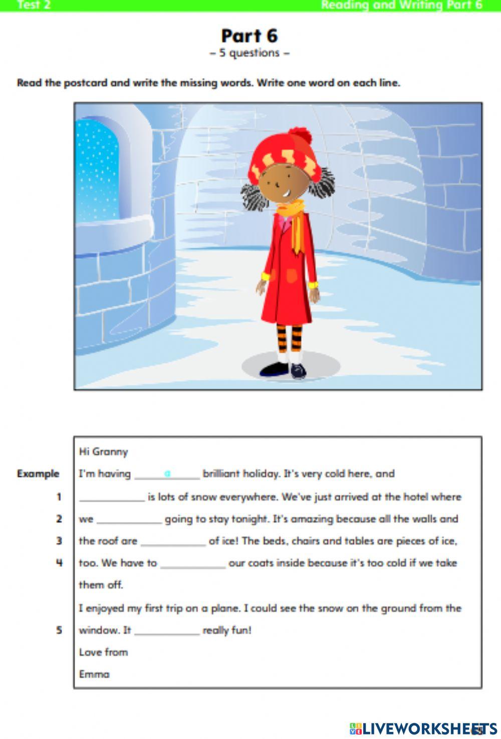 A2 Flyers Reading Part 6 7065755 | GonlineTA | Live