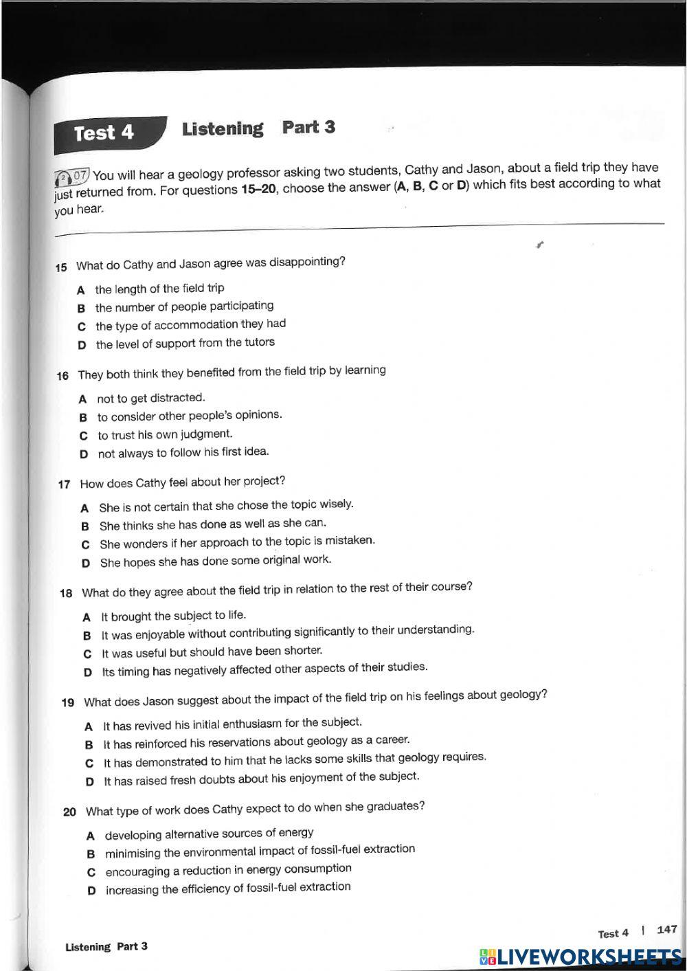 7048705 | Listening Training CAE all parts test 4