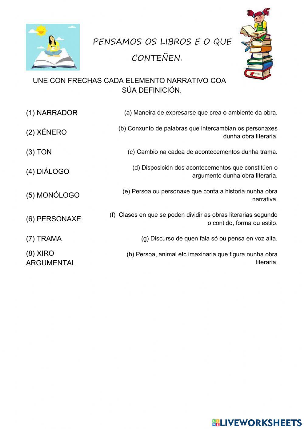 Pensamos os libros worksheet | Live Worksheets