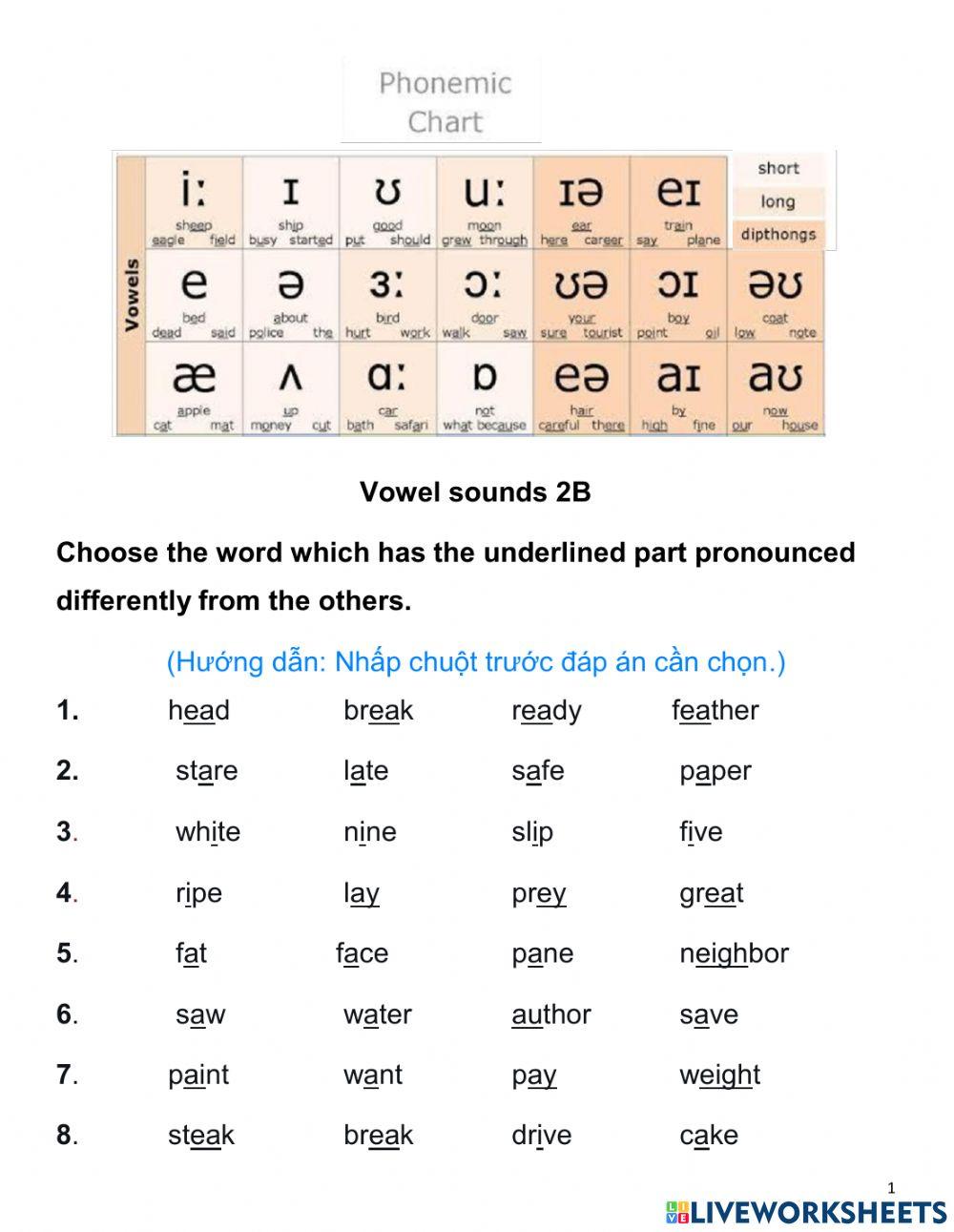 Phonics online exercise for 6-12 | Live Worksheets