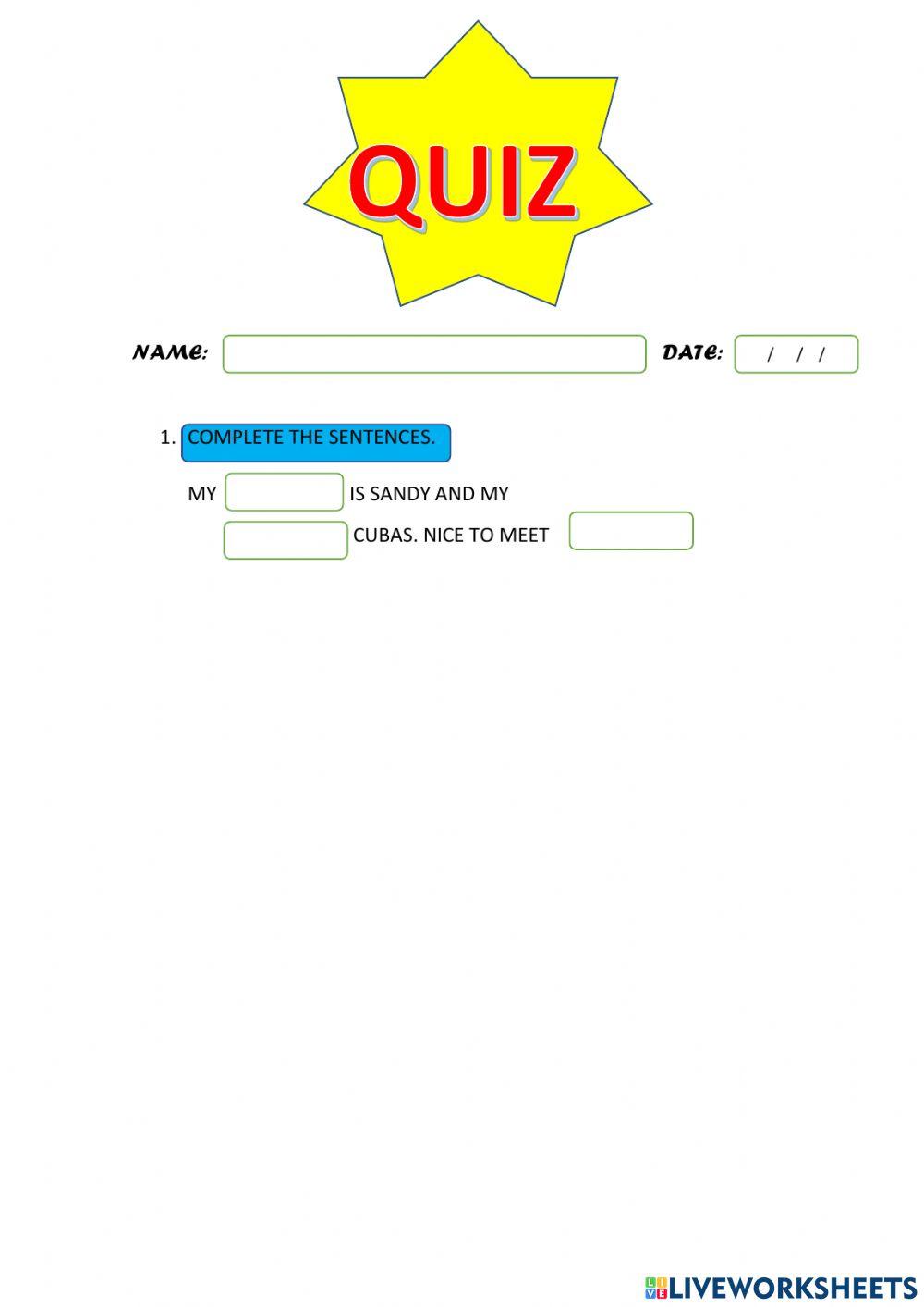 Name and last name interactive worksheet | Live Worksheets
