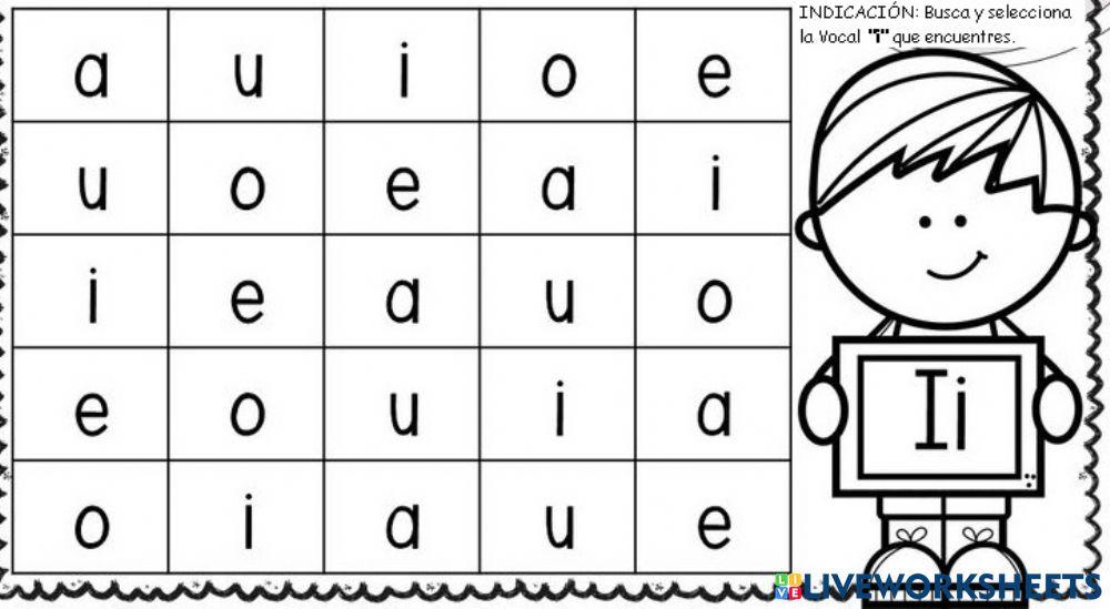 Vocal I online worksheet for Preescolar | Live Worksheets