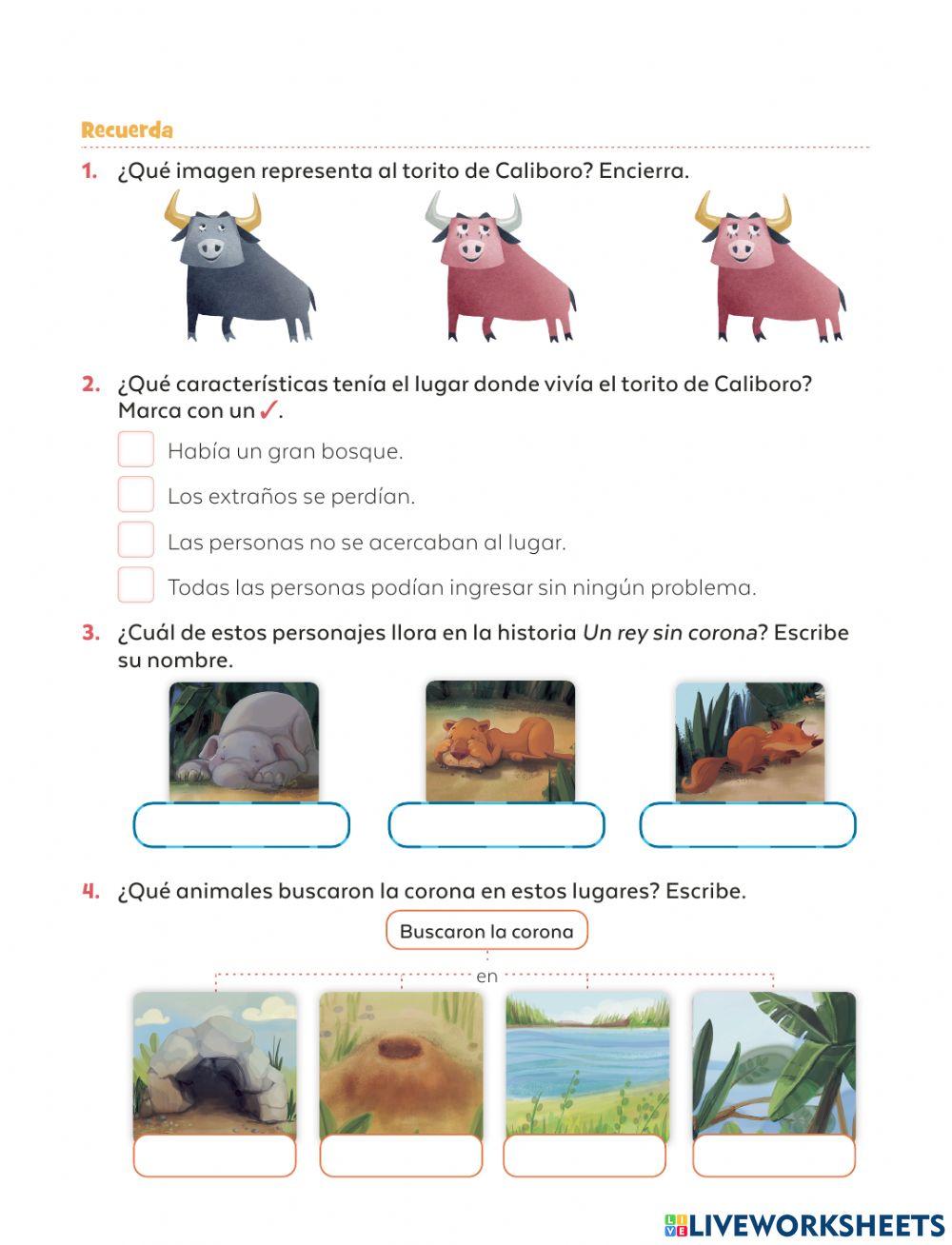 El toro interactive worksheet | Live Worksheets