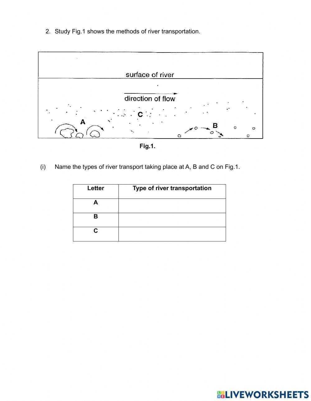 River process 7040696 | Jalani157 | Live Worksheets