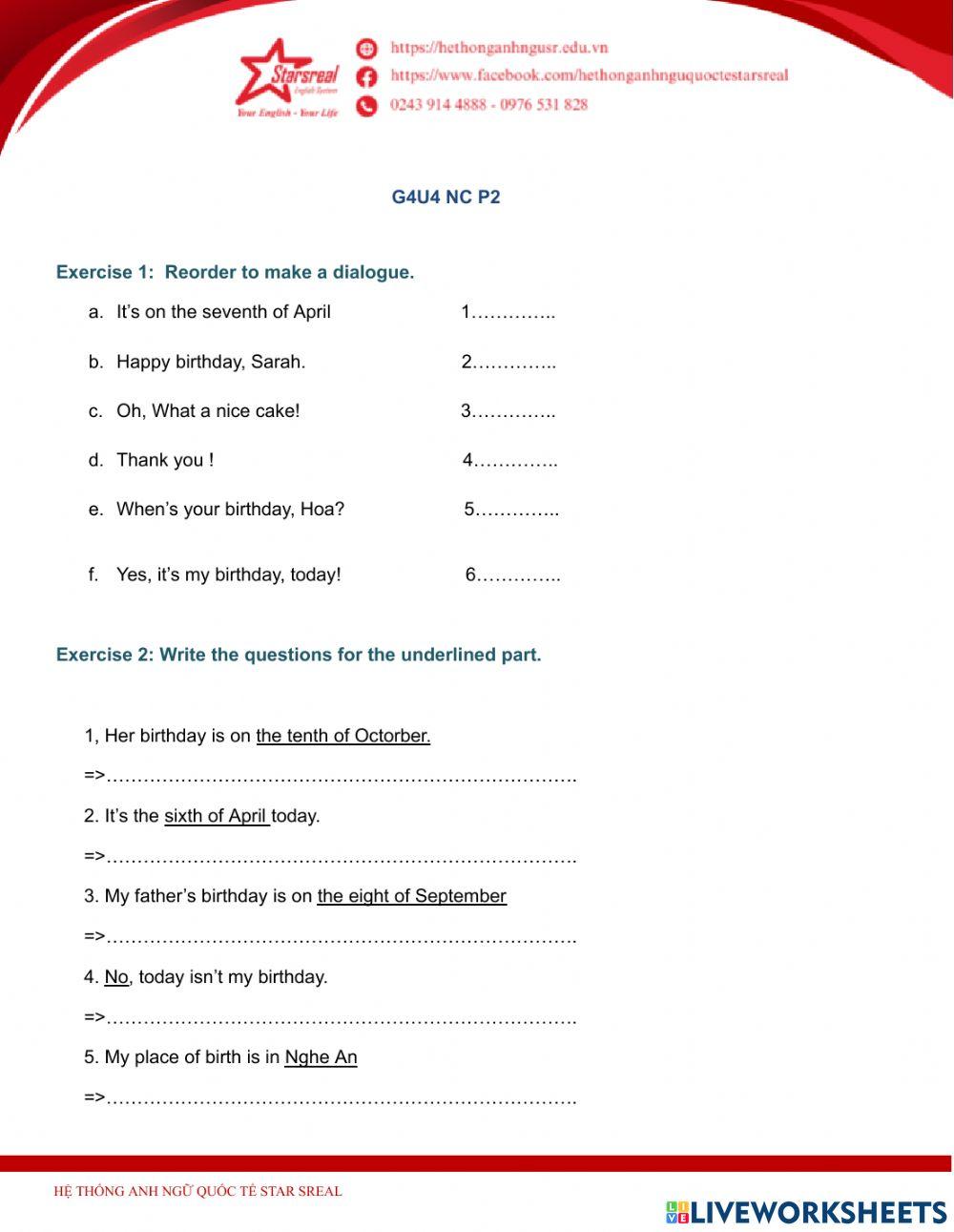 G4u4 nc p2 worksheet | Live Worksheets
