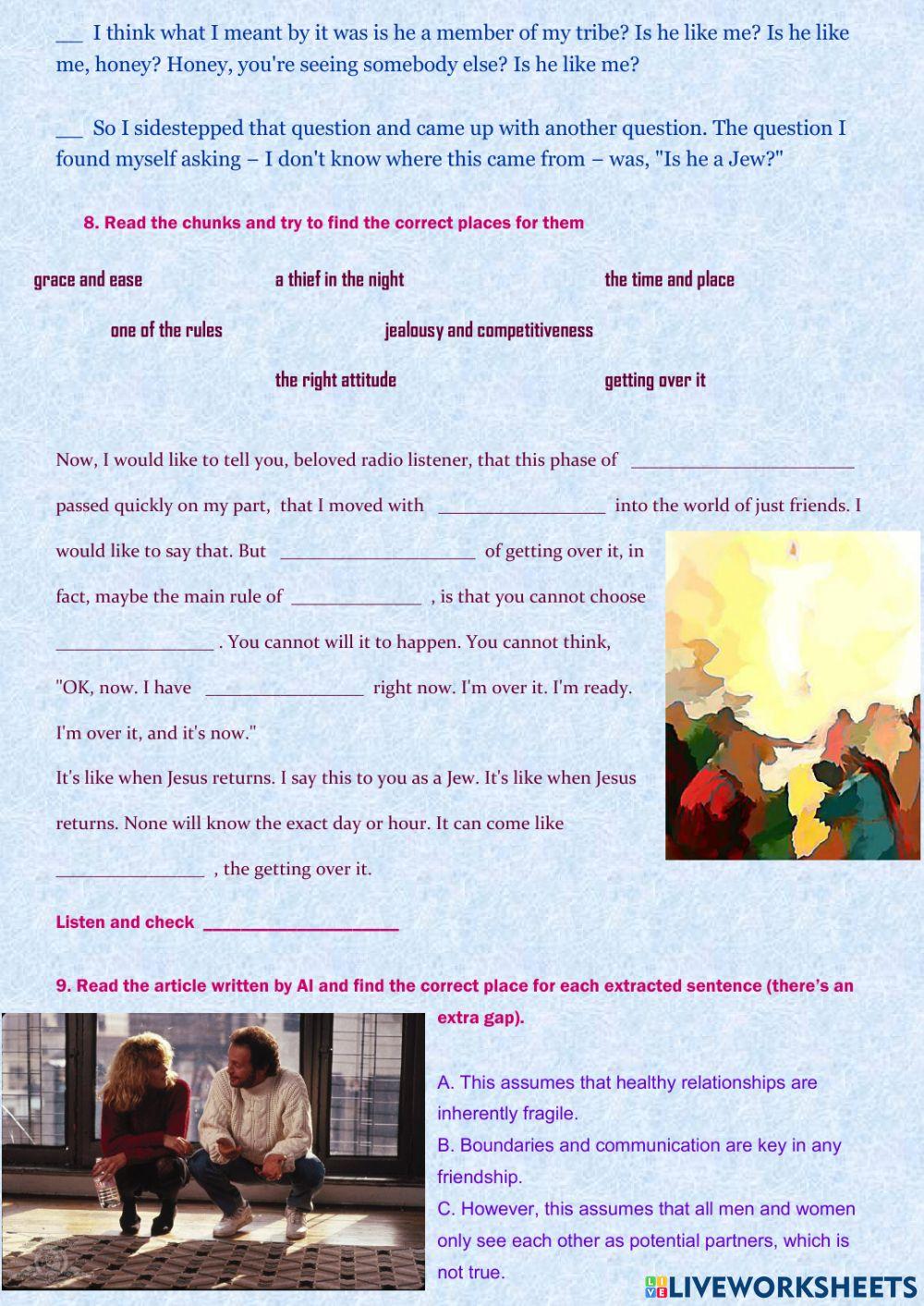 Just Friends 2 worksheet | Live Worksheets