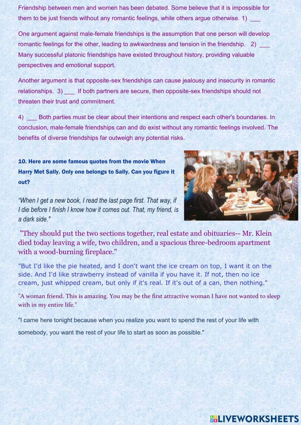 Just Friends 2 worksheet | Live Worksheets