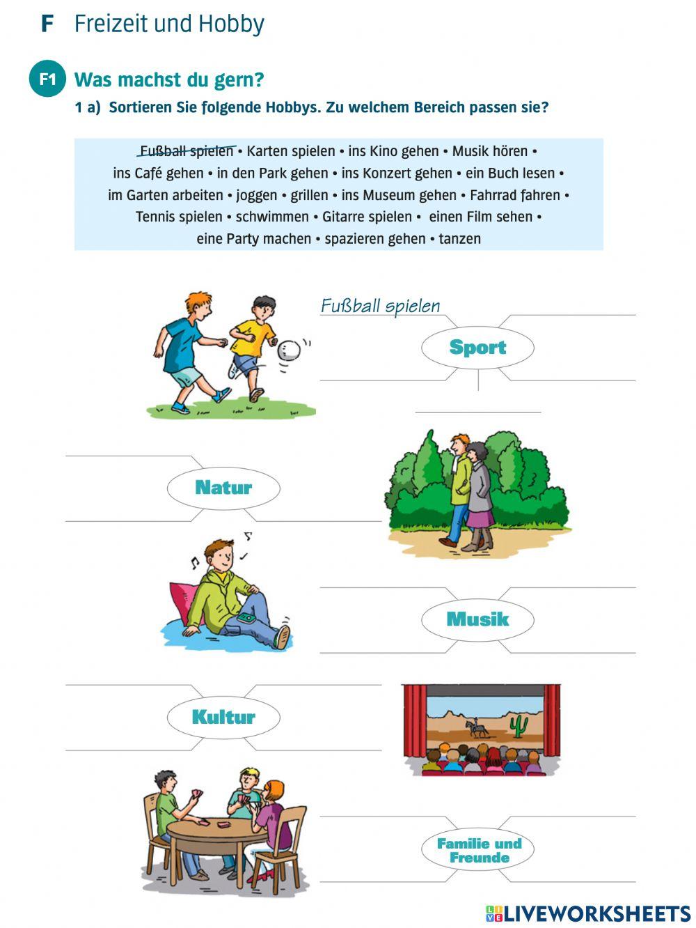 Hobbys online pdf activity for avd | Live Worksheets